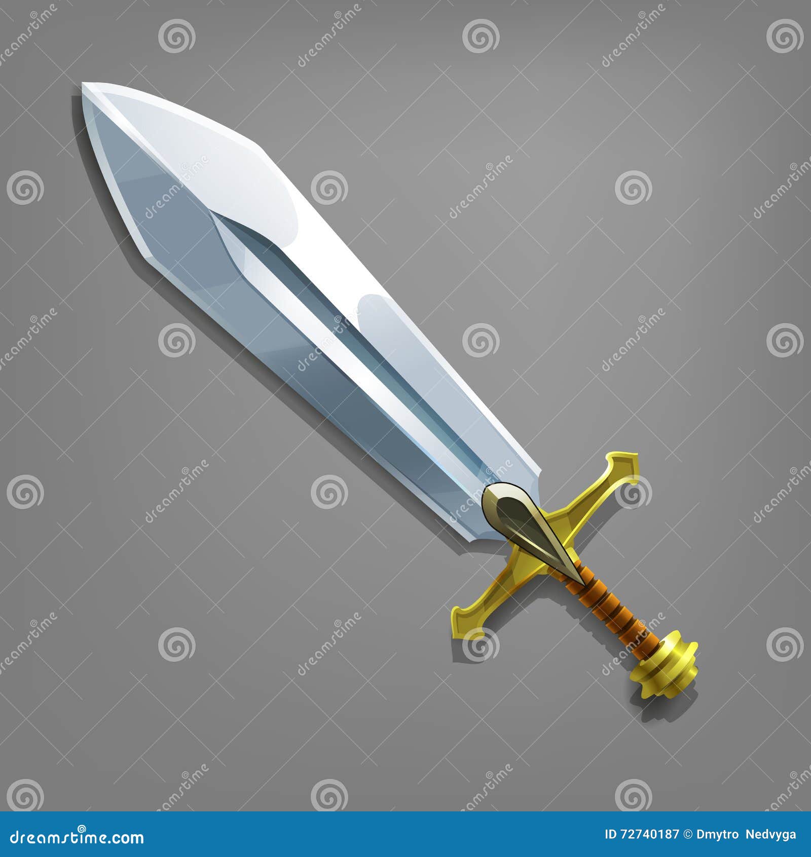 Cartoon game sword. stock vector. Illustration of graphic - 72740187