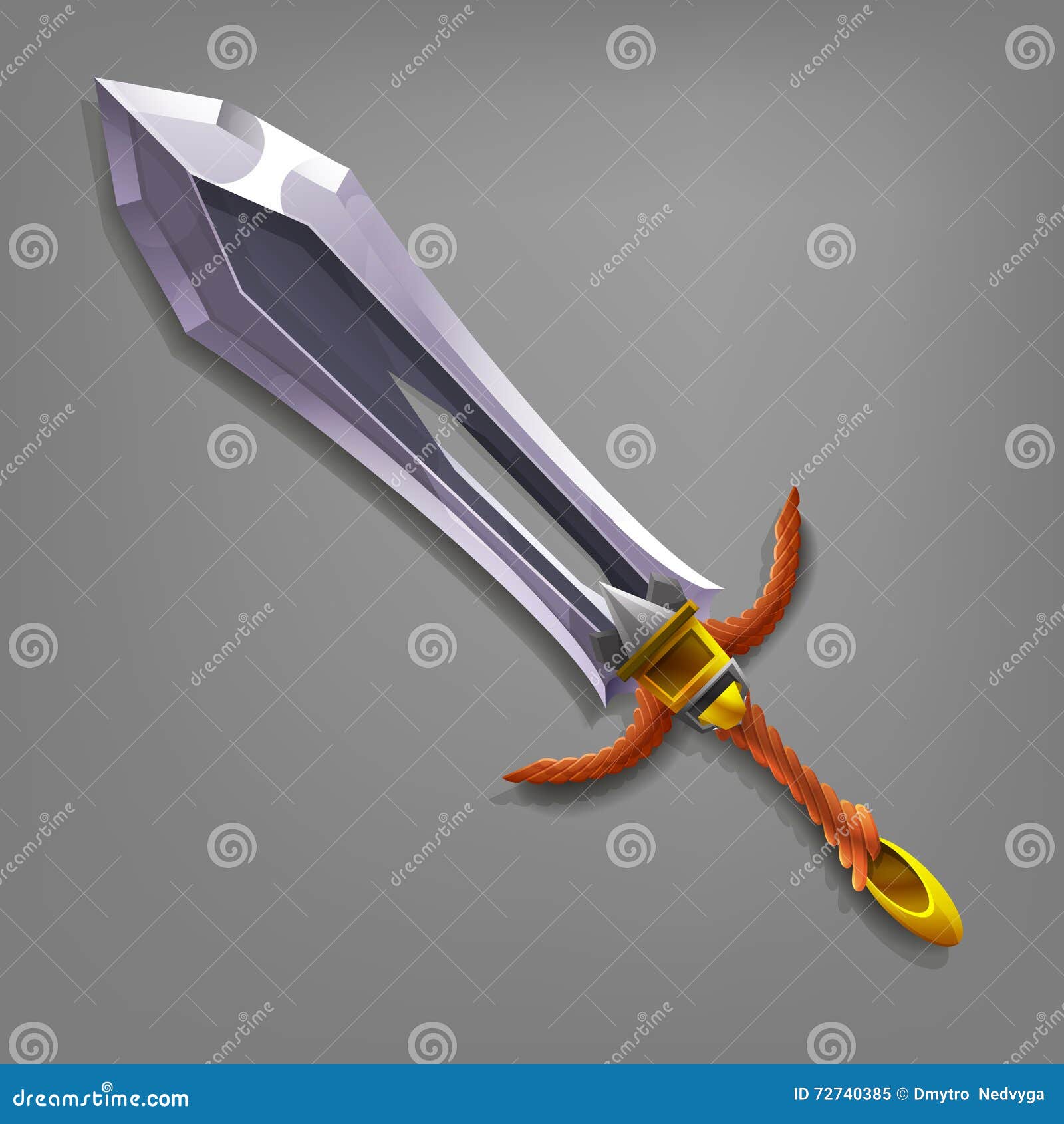 Cartoon game sword. stock vector. Illustration of epic - 72740385