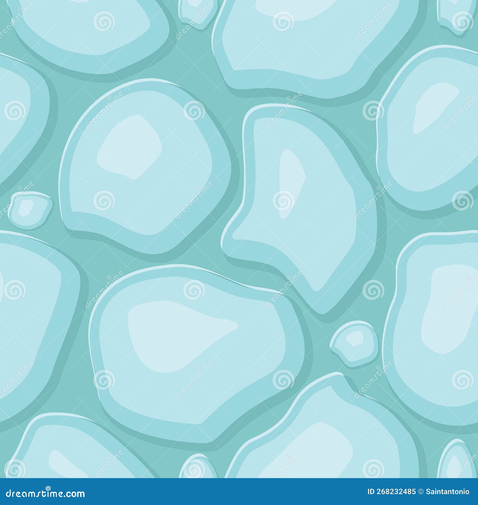 Cartoon Game Texture, Ice Surface Seamless Pattern. Game Asset Walls ...