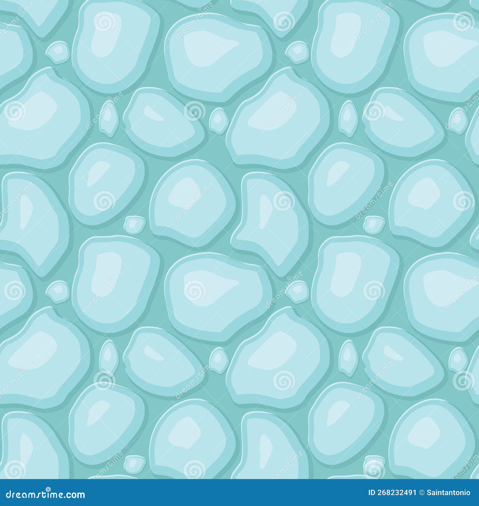 Cartoon Game Texture, Ice Surface Seamless Pattern. Game Asset Walls ...