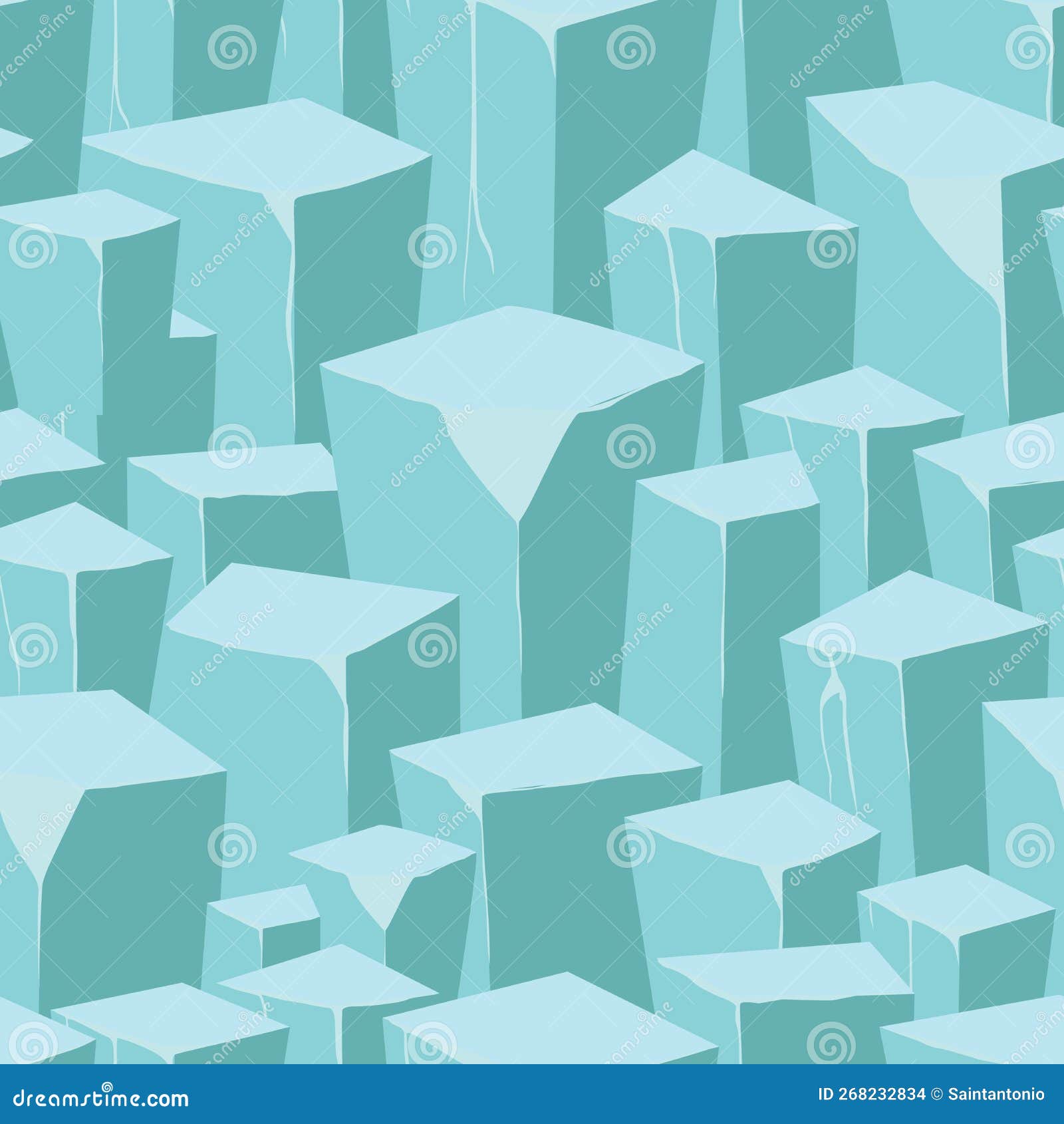 Cartoon Game Texture, Ice Surface Seamless Pattern. Game Asset Walls ...