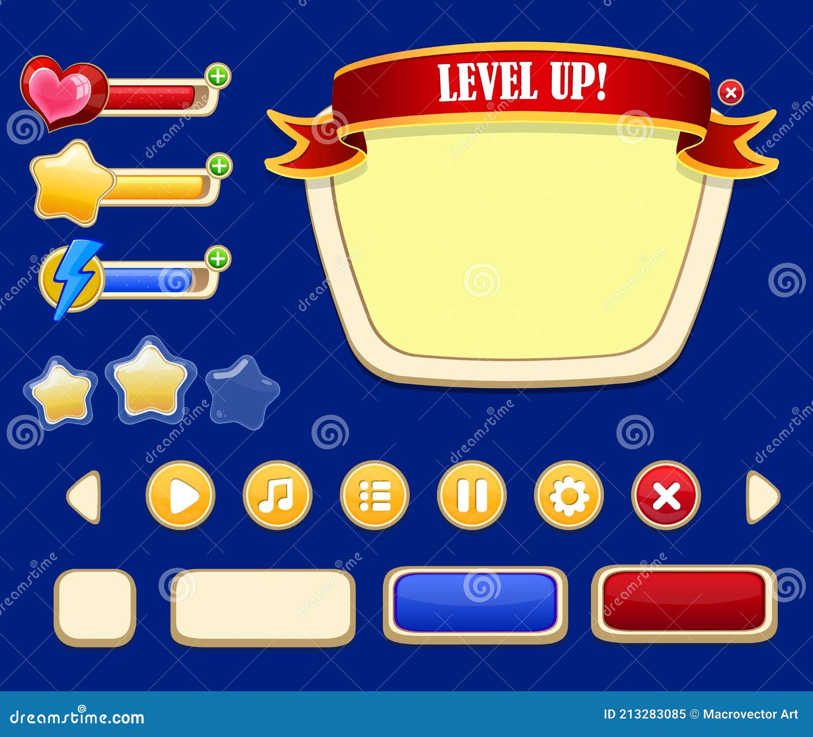 Cartoon Game User Interface Concept Stock Vector - Illustration of ...