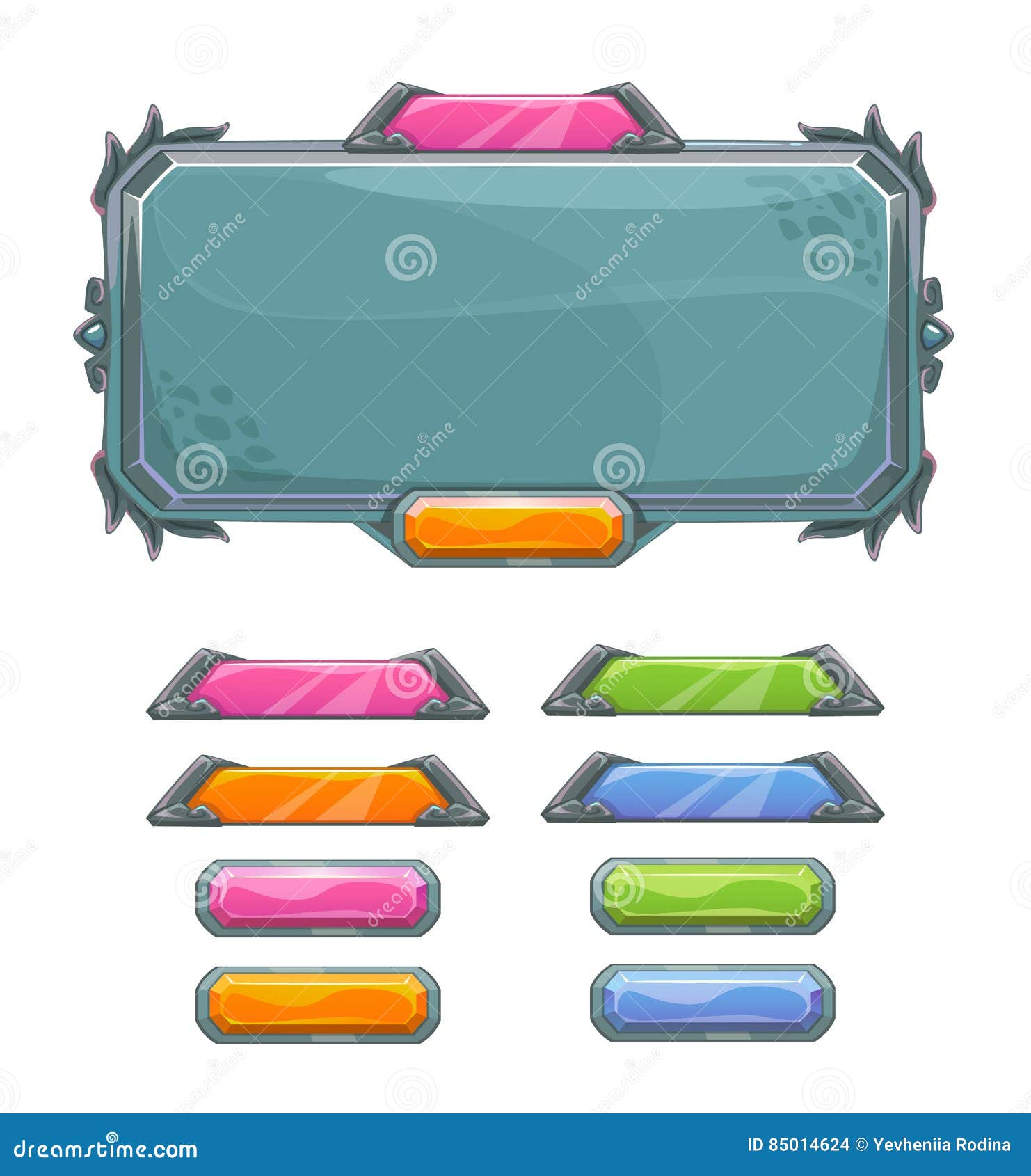 Cartoon Game User Interface Elements. Stock Vector - Illustration of ...