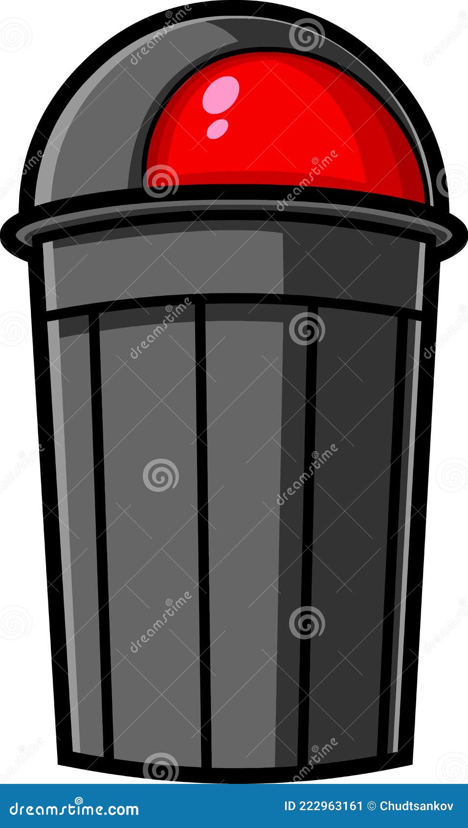 Cartoon Garbage Bin stock vector. Illustration of hand - 222963161