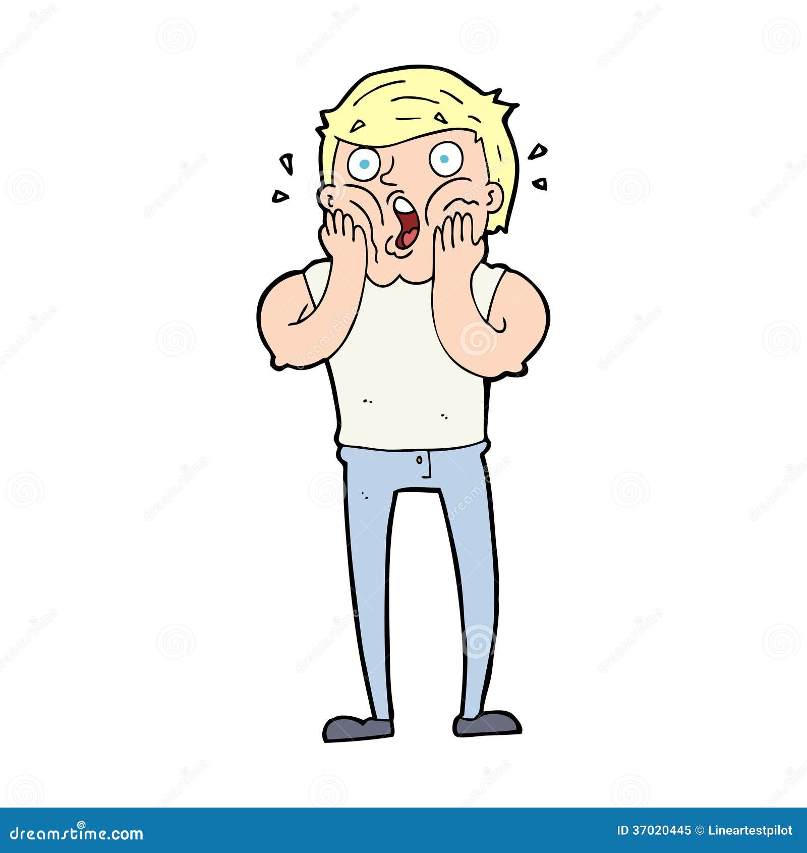 Cartoon gasping man stock vector. Illustration of character - 37020445