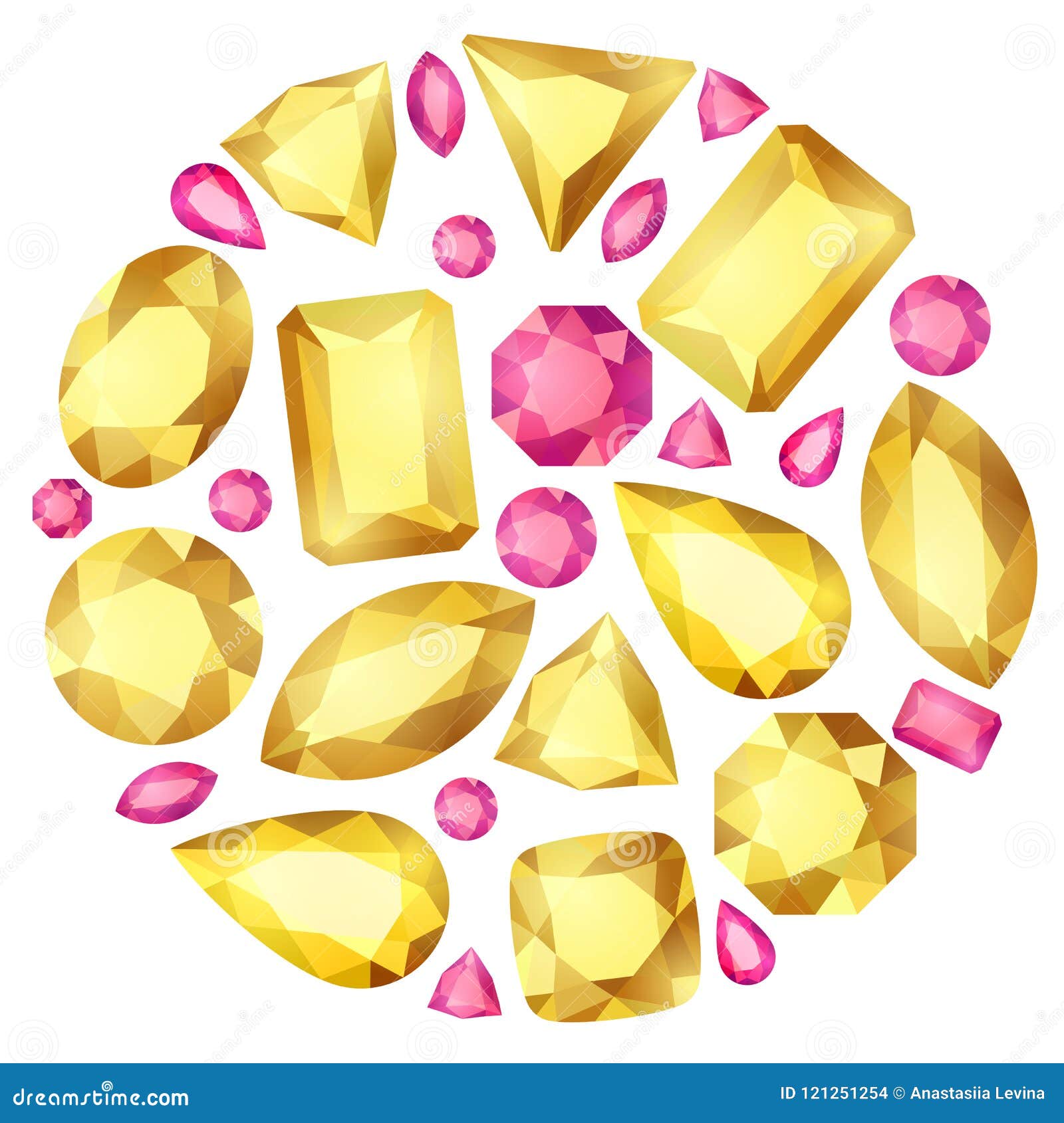 Cartoon Gem Circle Composition Stock Vector - Illustration of expensive ...