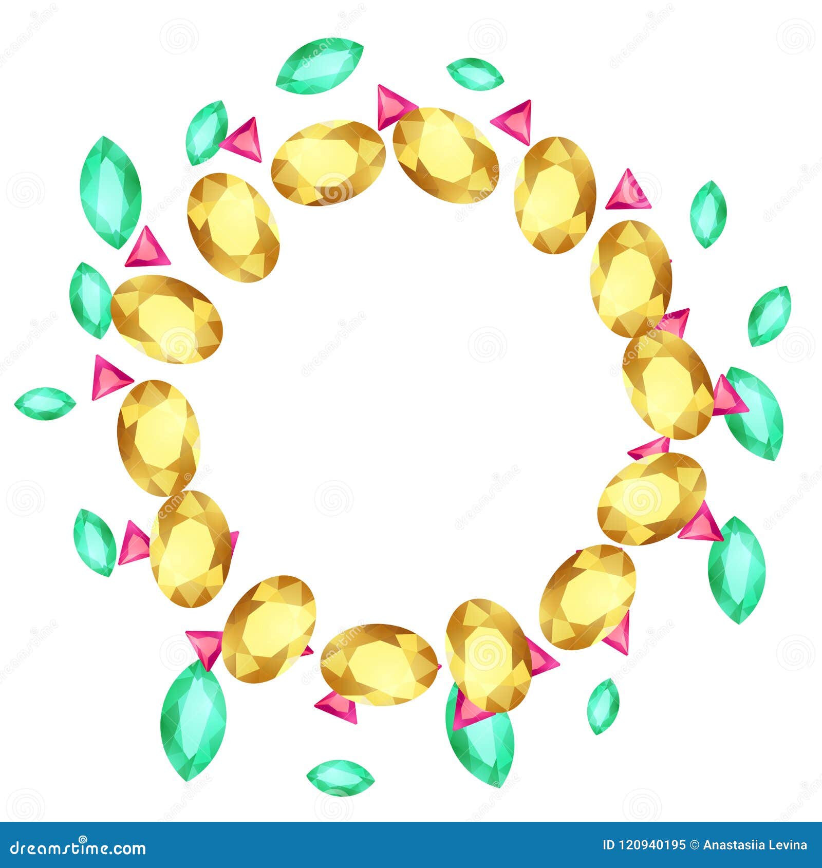 Cartoon gem circle frame stock vector. Illustration of jewellery ...