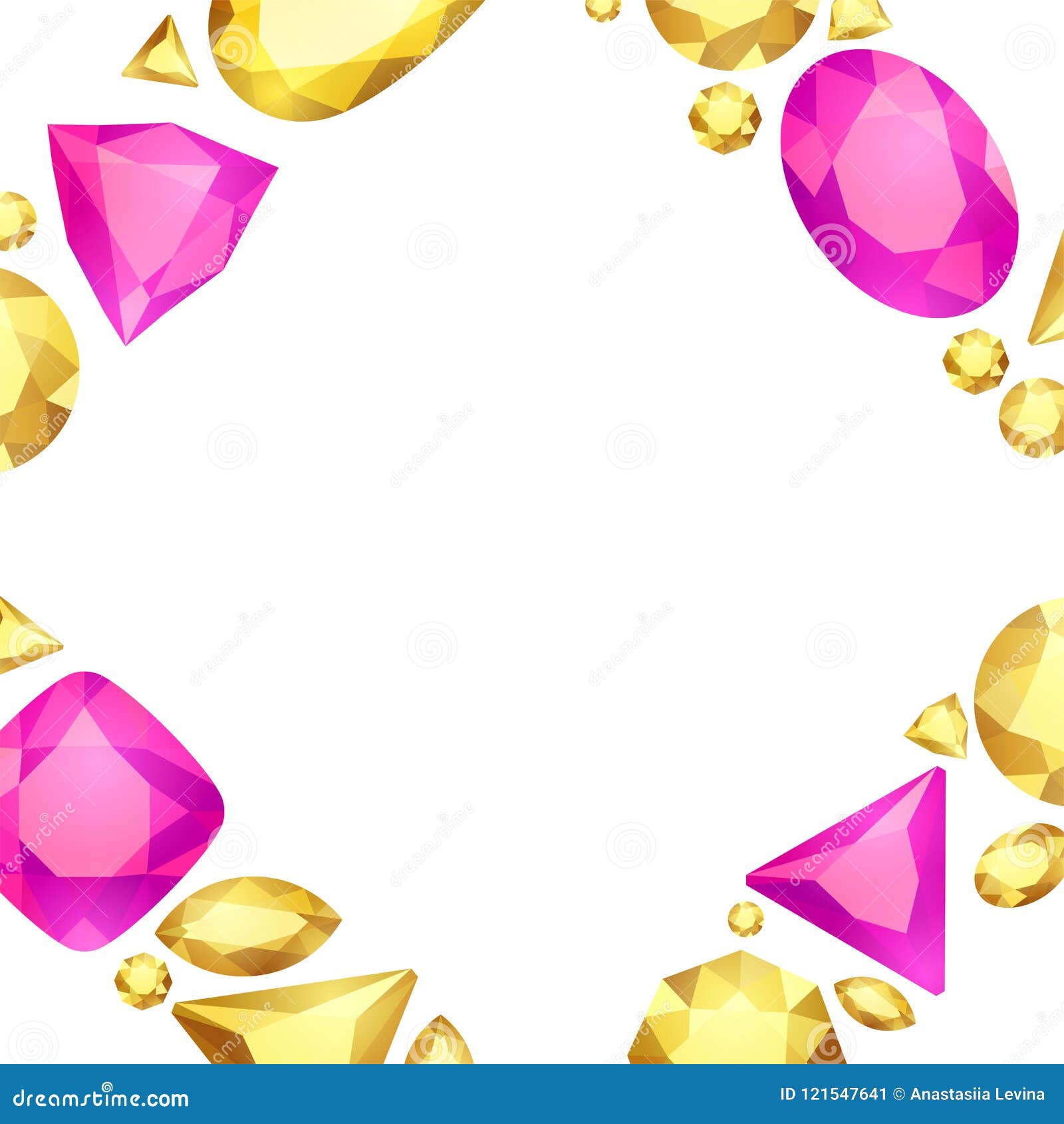 Cartoon gem square frame stock vector. Illustration of crystal - 121547641