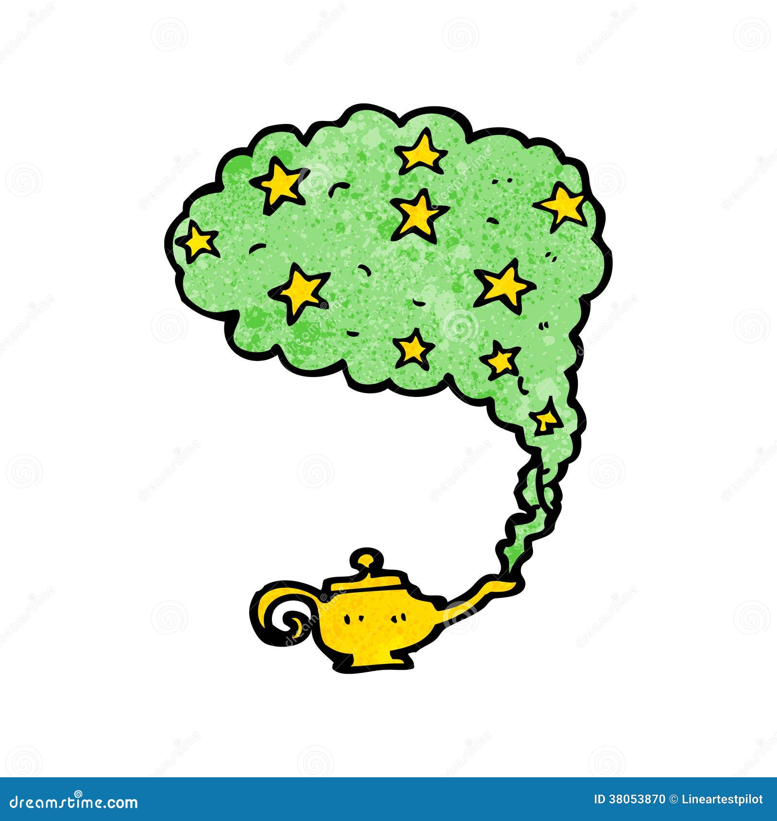 Cartoon genie in bottle stock vector. Illustration of traditional ...