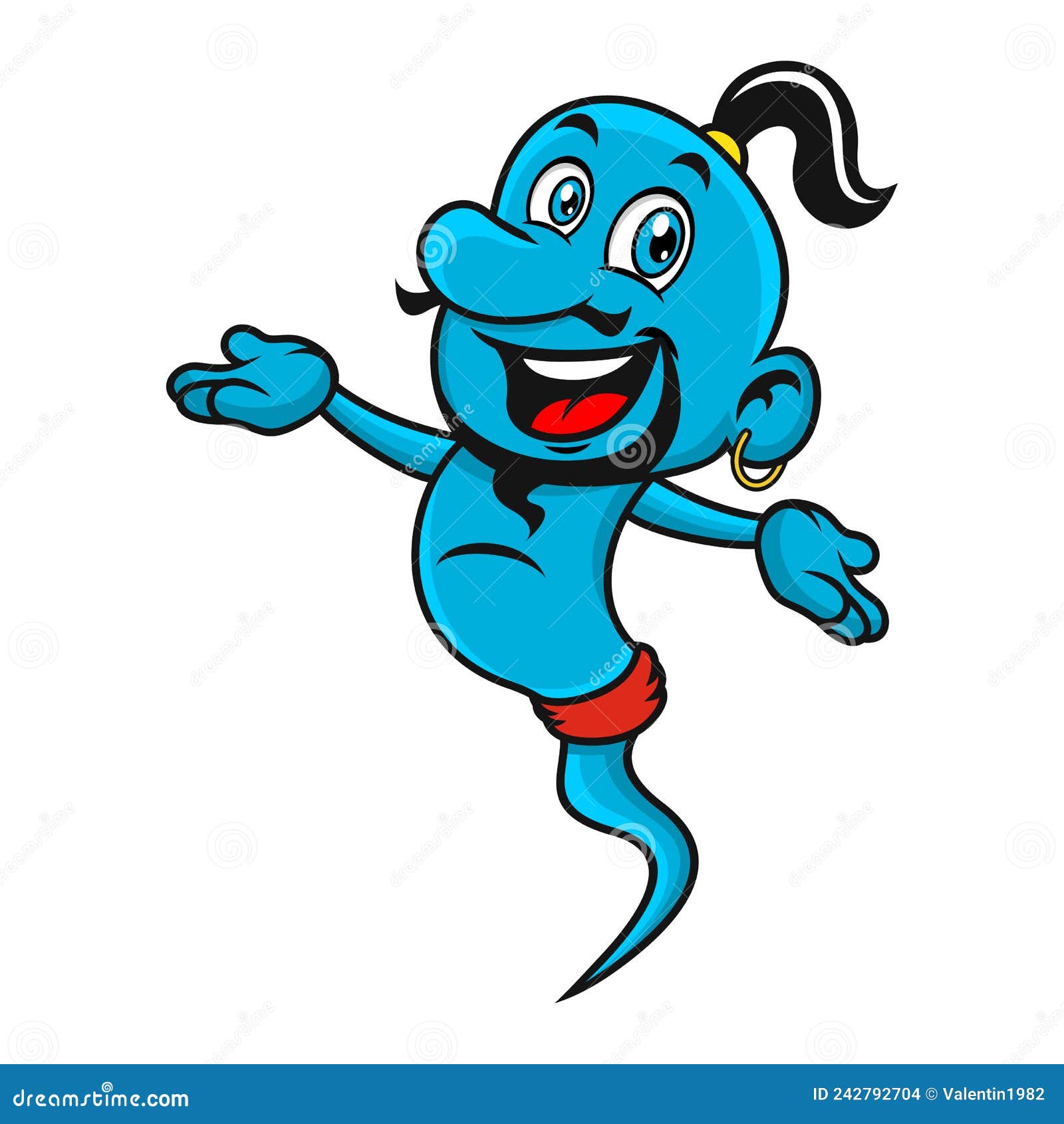 Cartoon genie icon. stock vector. Illustration of mischievous - 242792704
