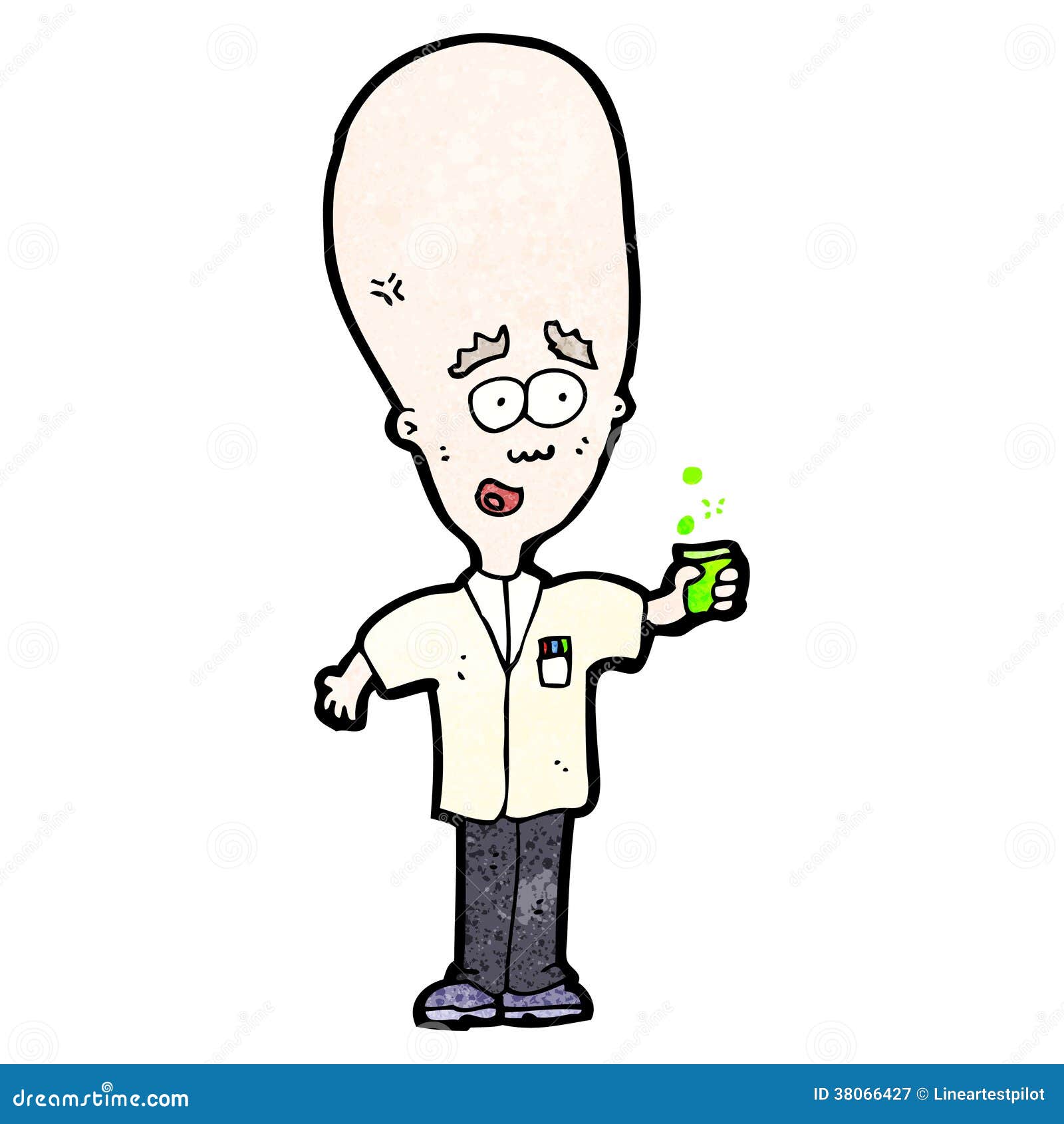 Cartoon genius scientist stock vector. Illustration of grunge - 38066427
