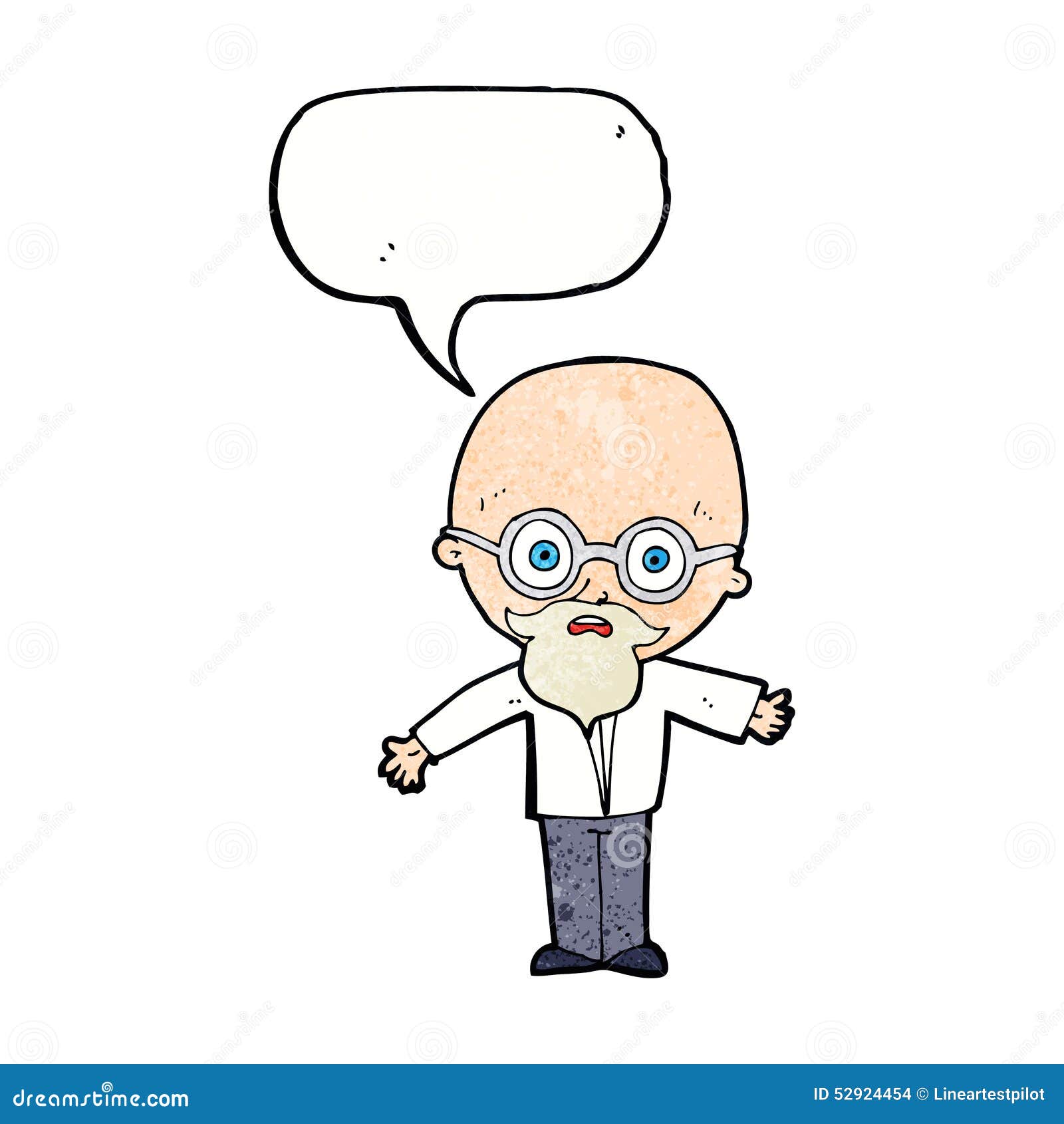 Cartoon Genius Scientist with Speech Bubble Stock Illustration ...
