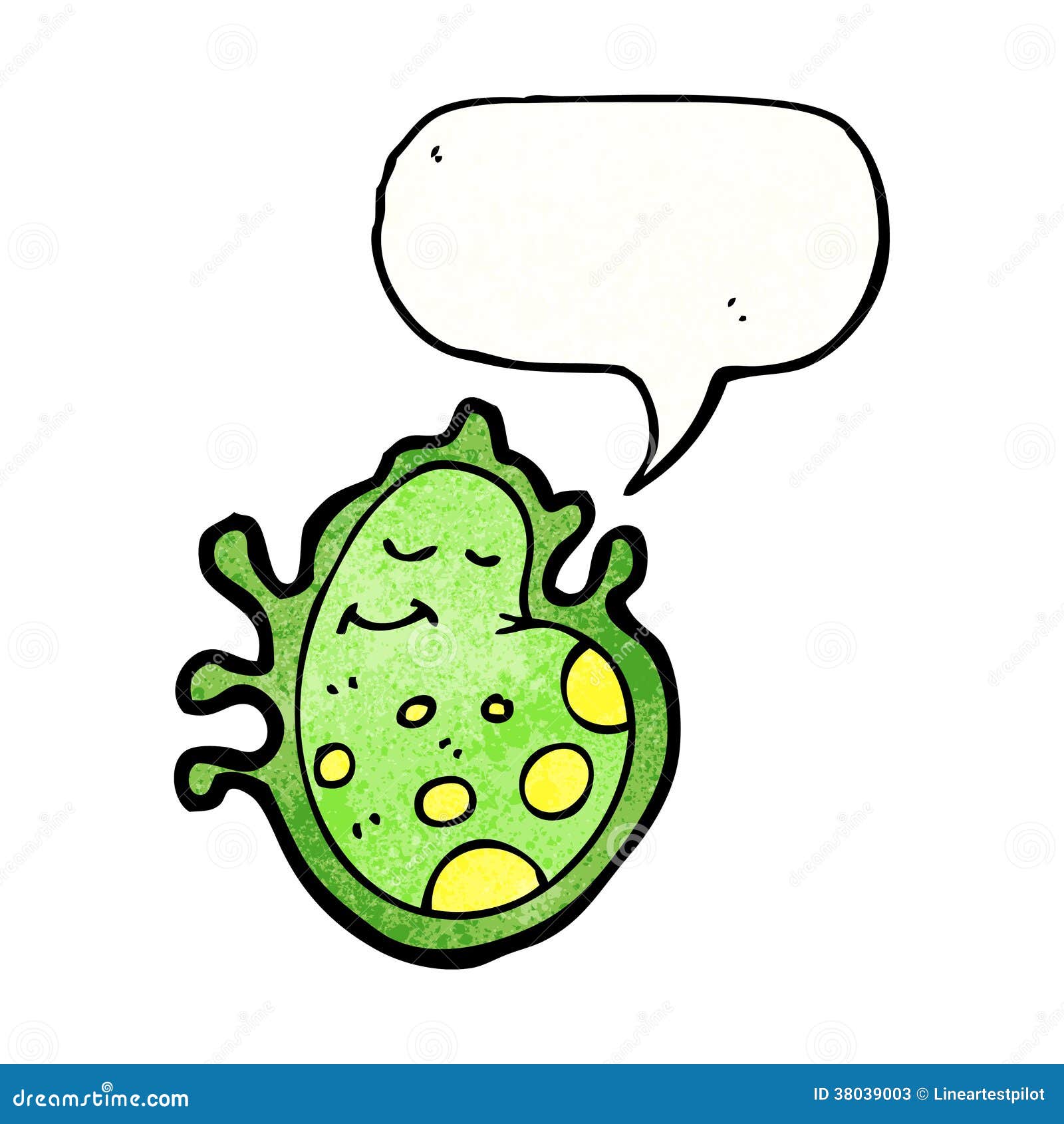 Cartoon Germ with Speech Bubble Stock Vector - Illustration of drawn ...