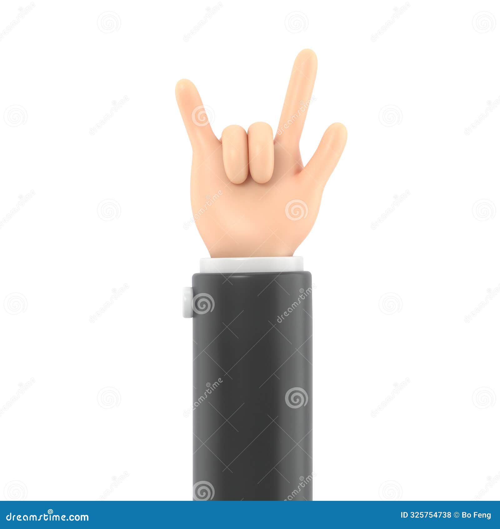 Cartoon Gesture Icon Mockup.Cartoon Character Hand Pointing Gesture. 3D ...