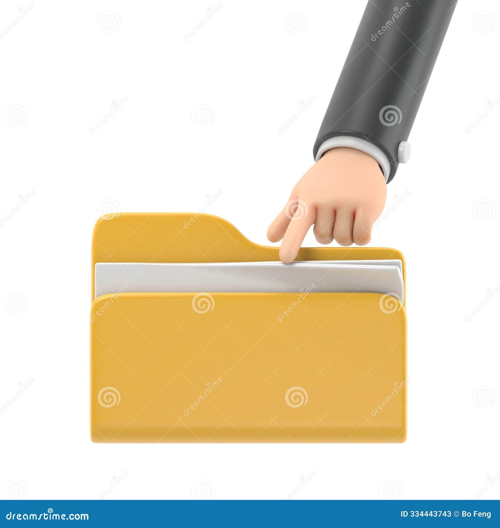 Cartoon Gesture Icon Mockup.Looking for Information in a Folder with ...