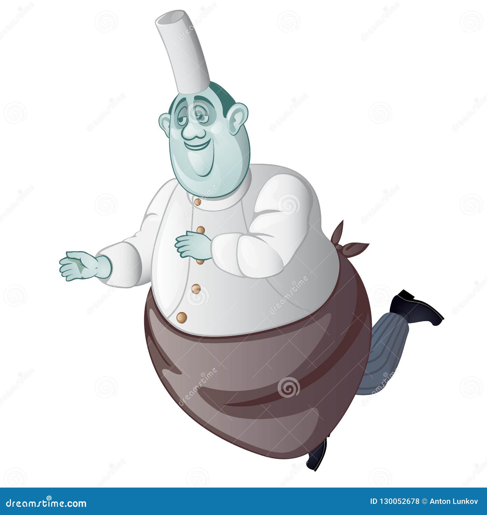 Cartoon a Ghost Chef Isolated on a White Background. Vector ...