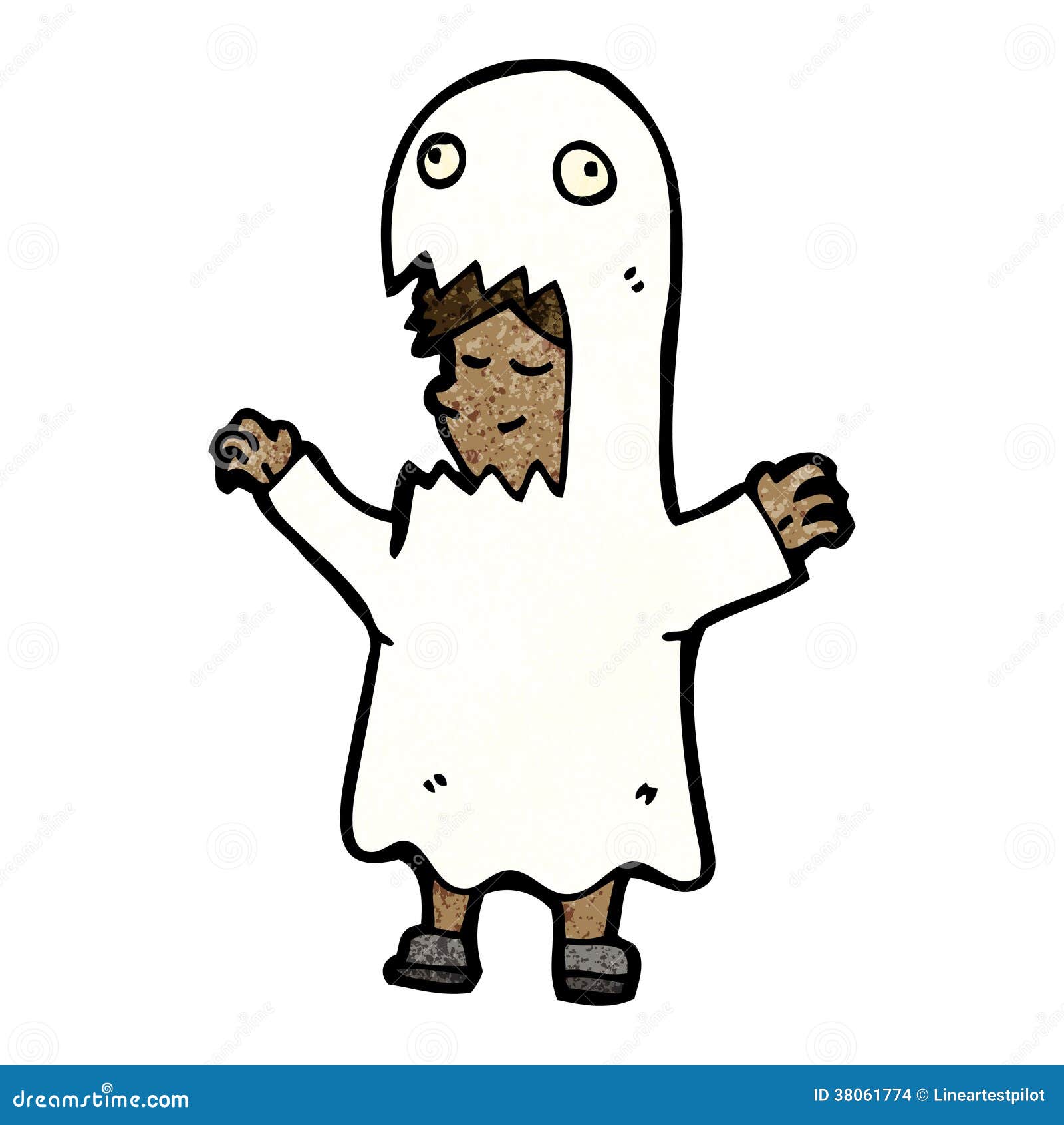 Cartoon ghost costume stock vector. Illustration of doodle - 38061774