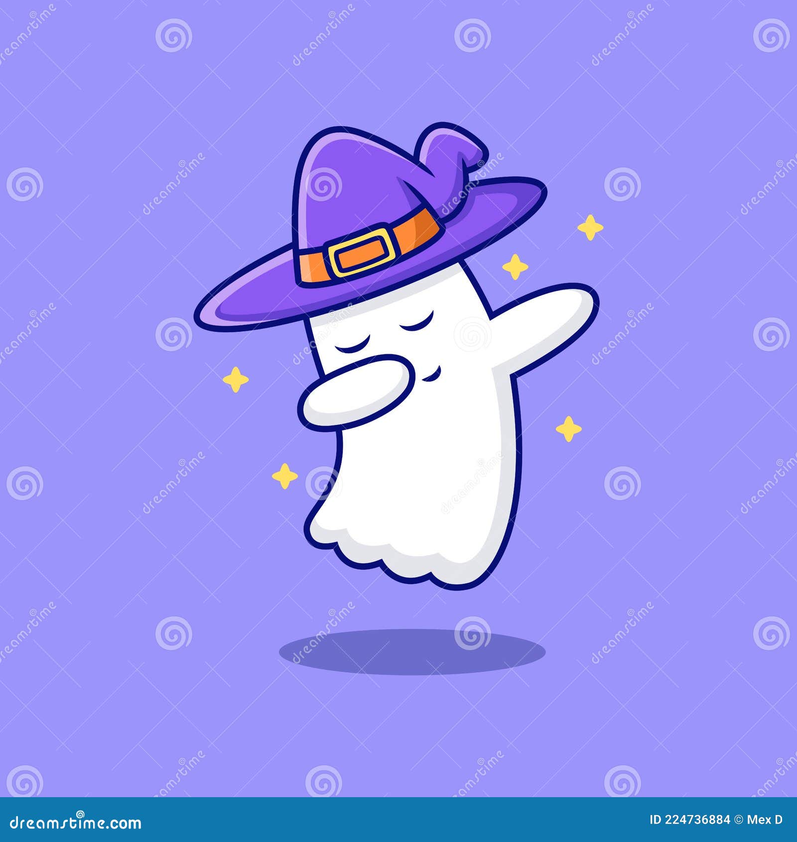 Cartoon Ghost with Dabbing Pose Illustration Stock Vector ...