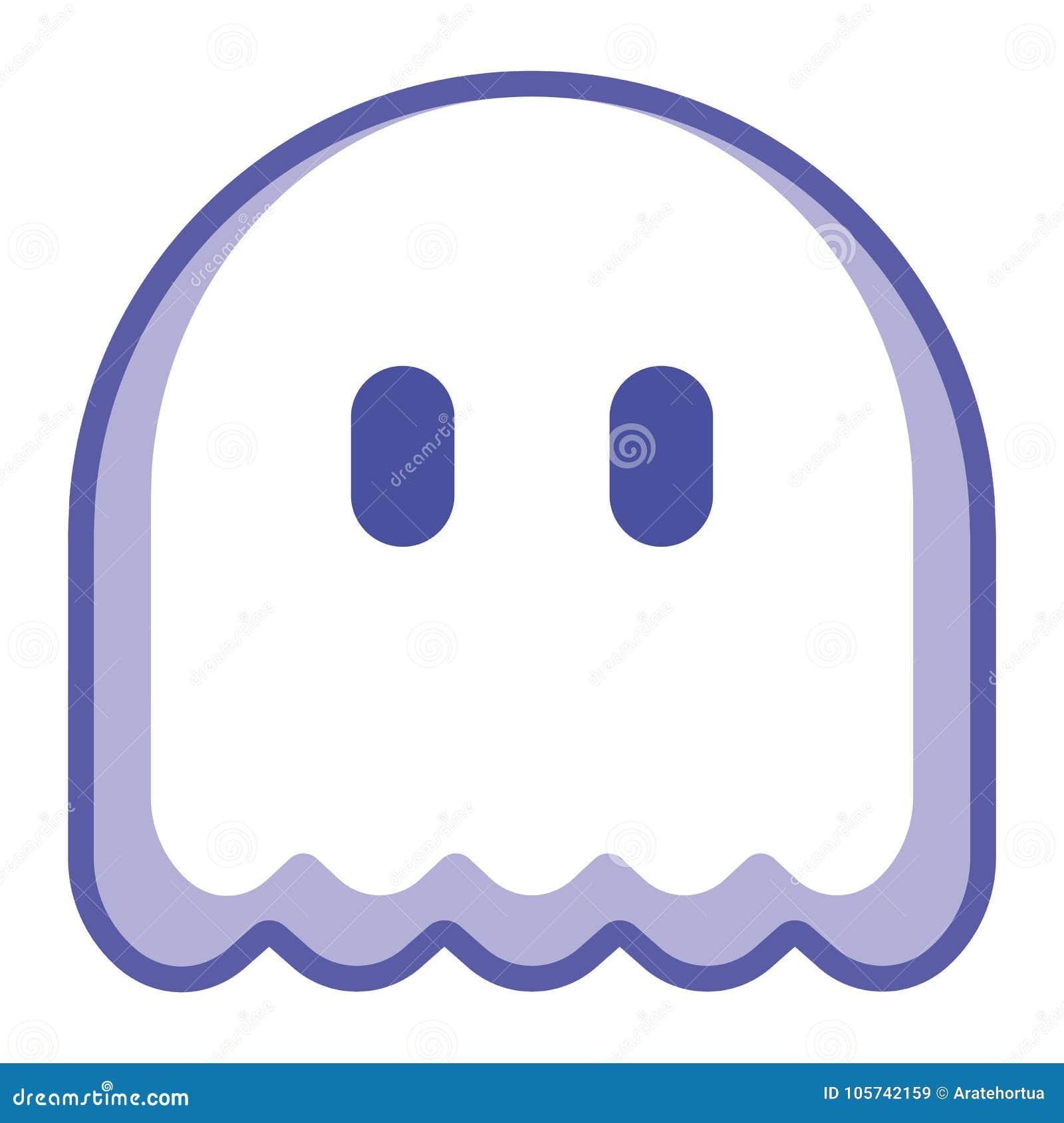 Cartoon Ghost Emoji Isolated on White Background Stock Illustration ...
