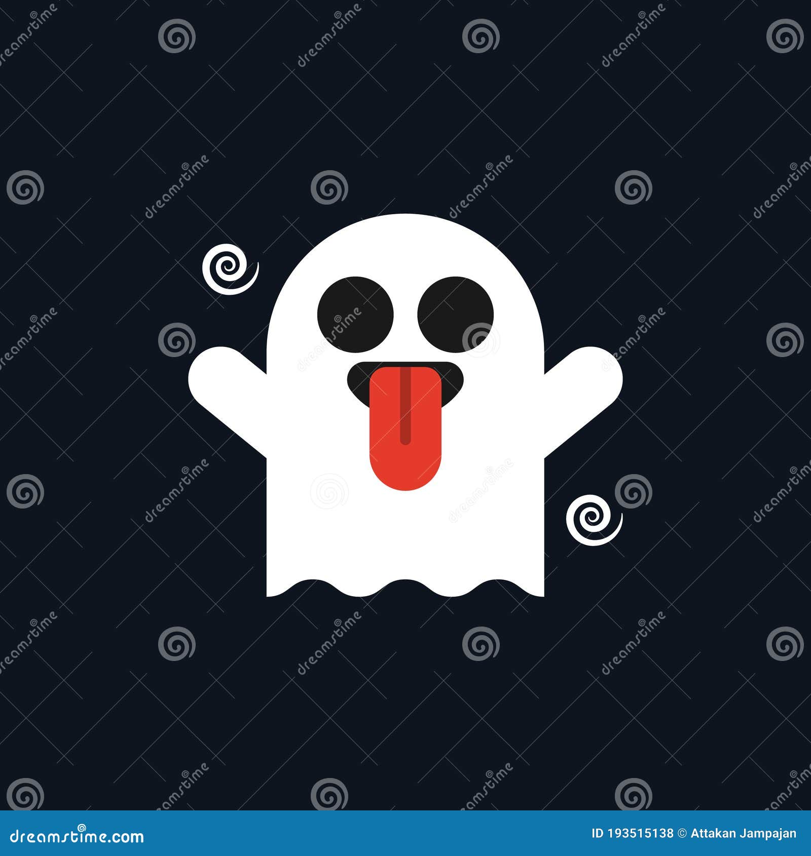 Cartoon Ghost Flat Design Elements,Vector and Illustration Stock Vector ...