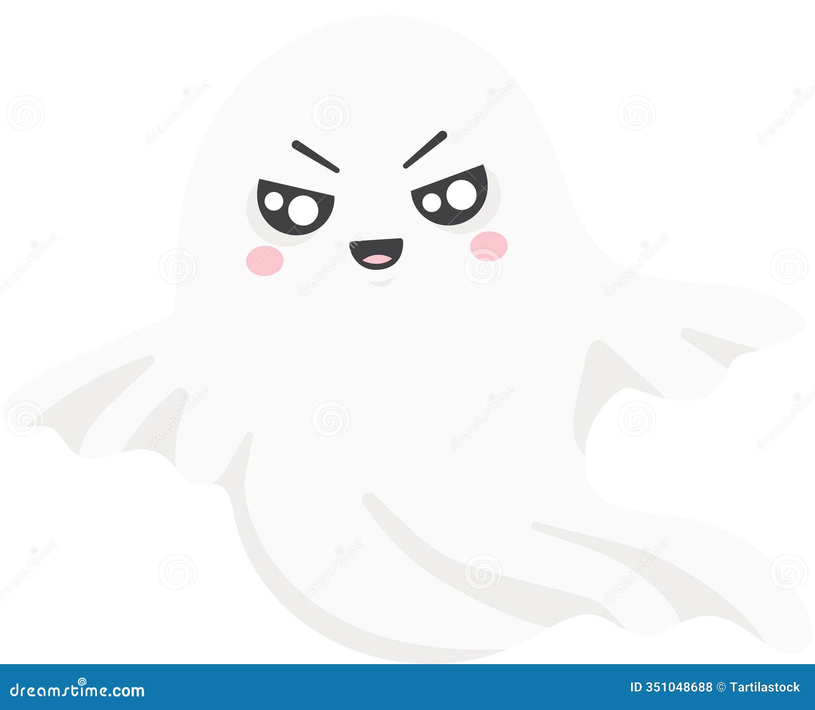 Cartoon Ghost Floating with a Mischievous Expression, Ideal for ...
