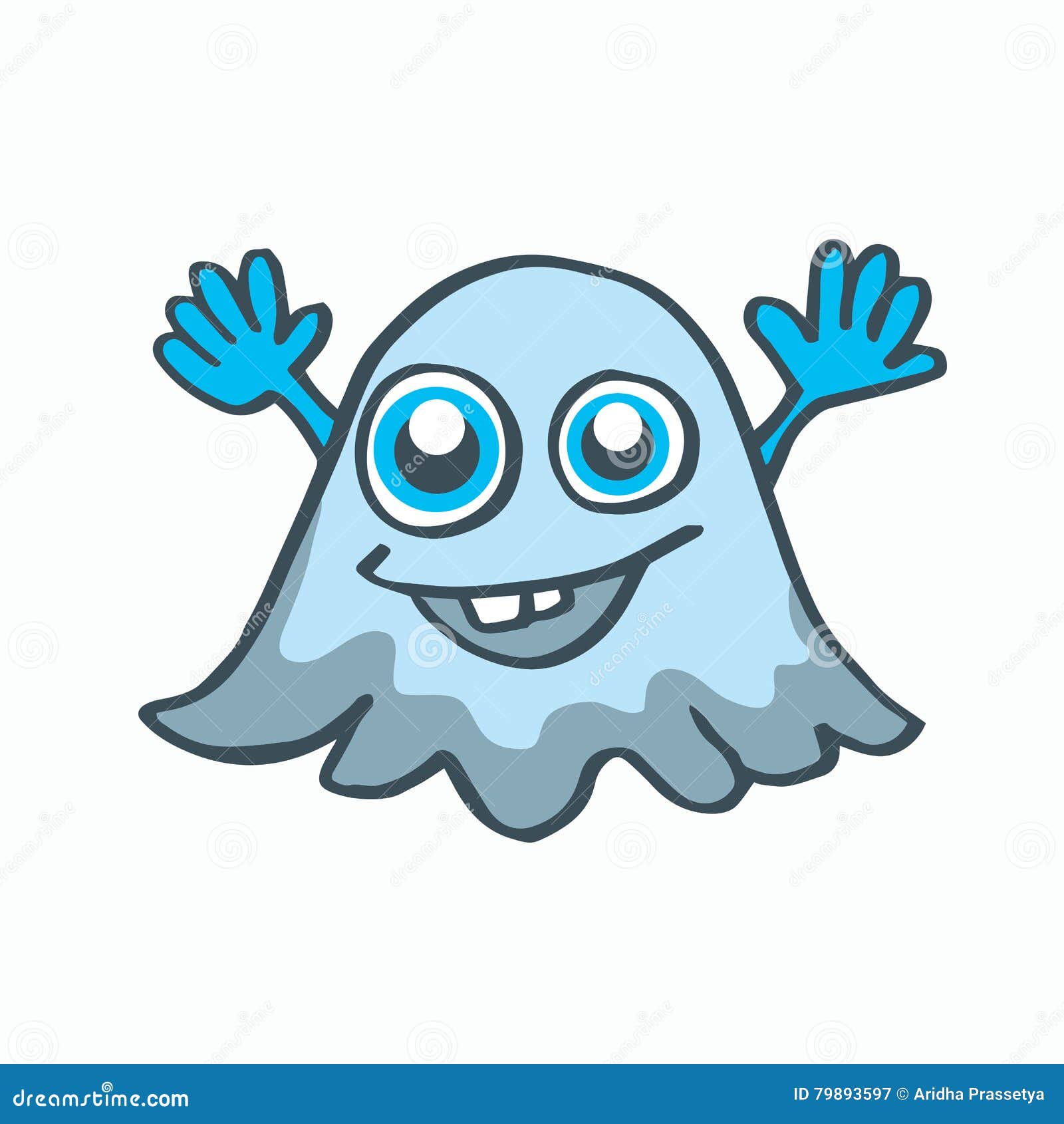 Cartoon Ghost Halloween Vector Illustration Stock Vector - Illustration ...