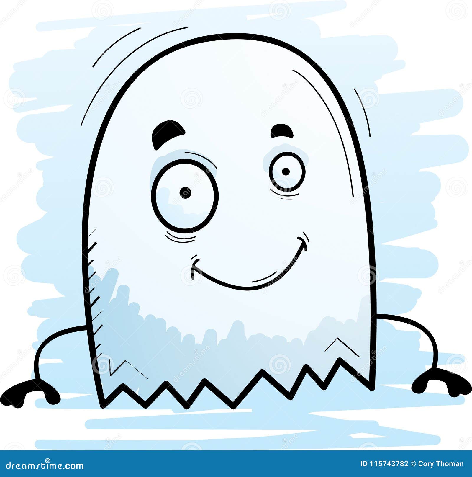 Cartoon Ghost Smiling stock vector. Illustration of clip - 115743782