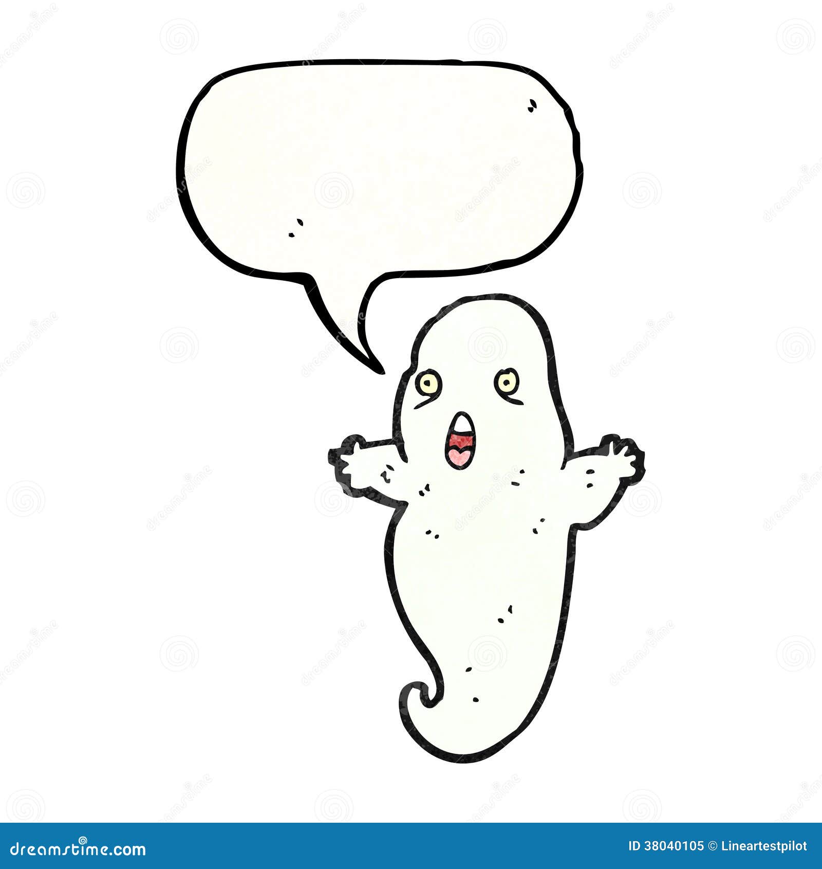 Cartoon Ghost with Speech Bubble Stock Vector - Illustration of grunge ...
