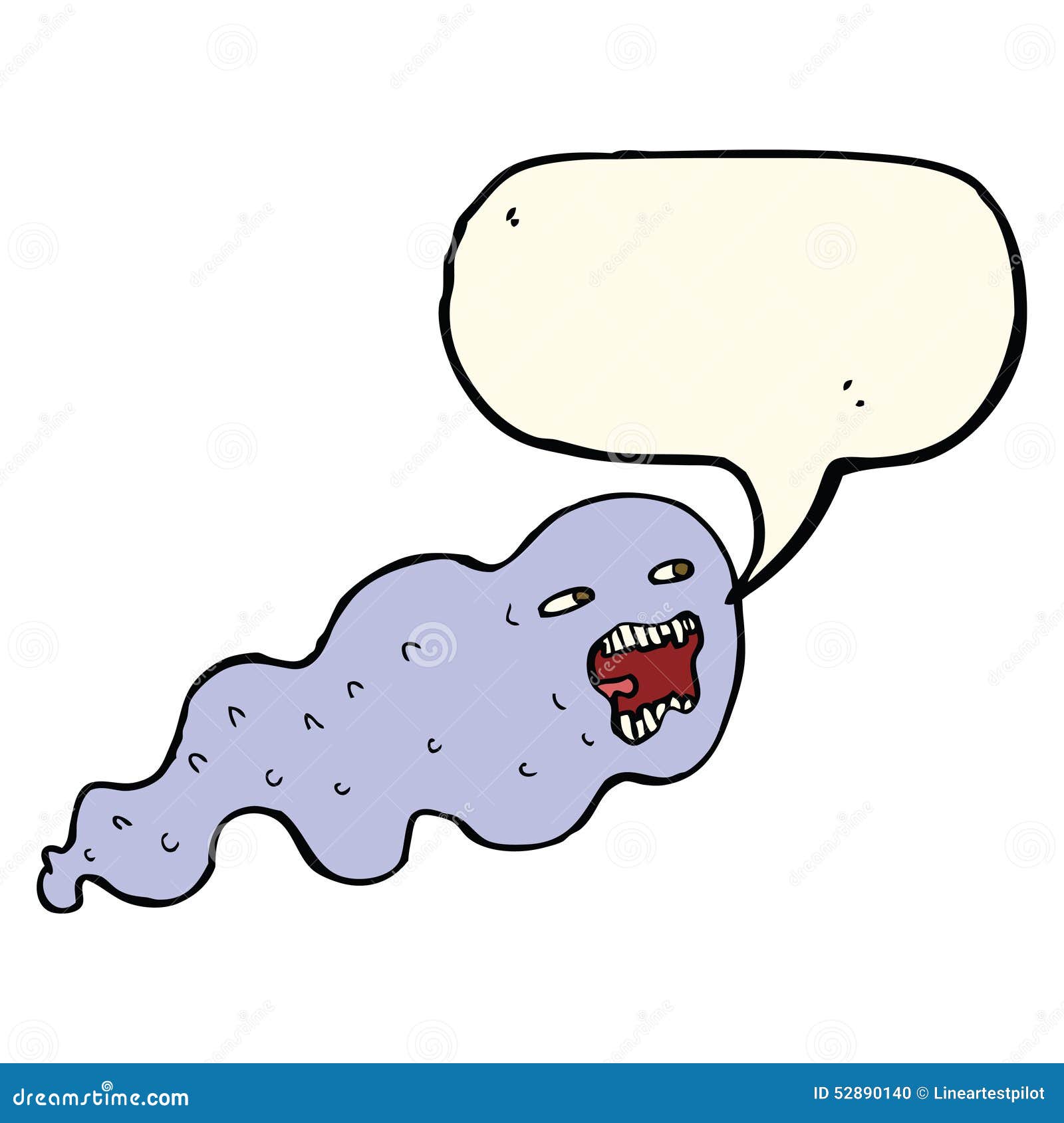 Cartoon Ghost with Speech Bubble Stock Illustration - Illustration of ...