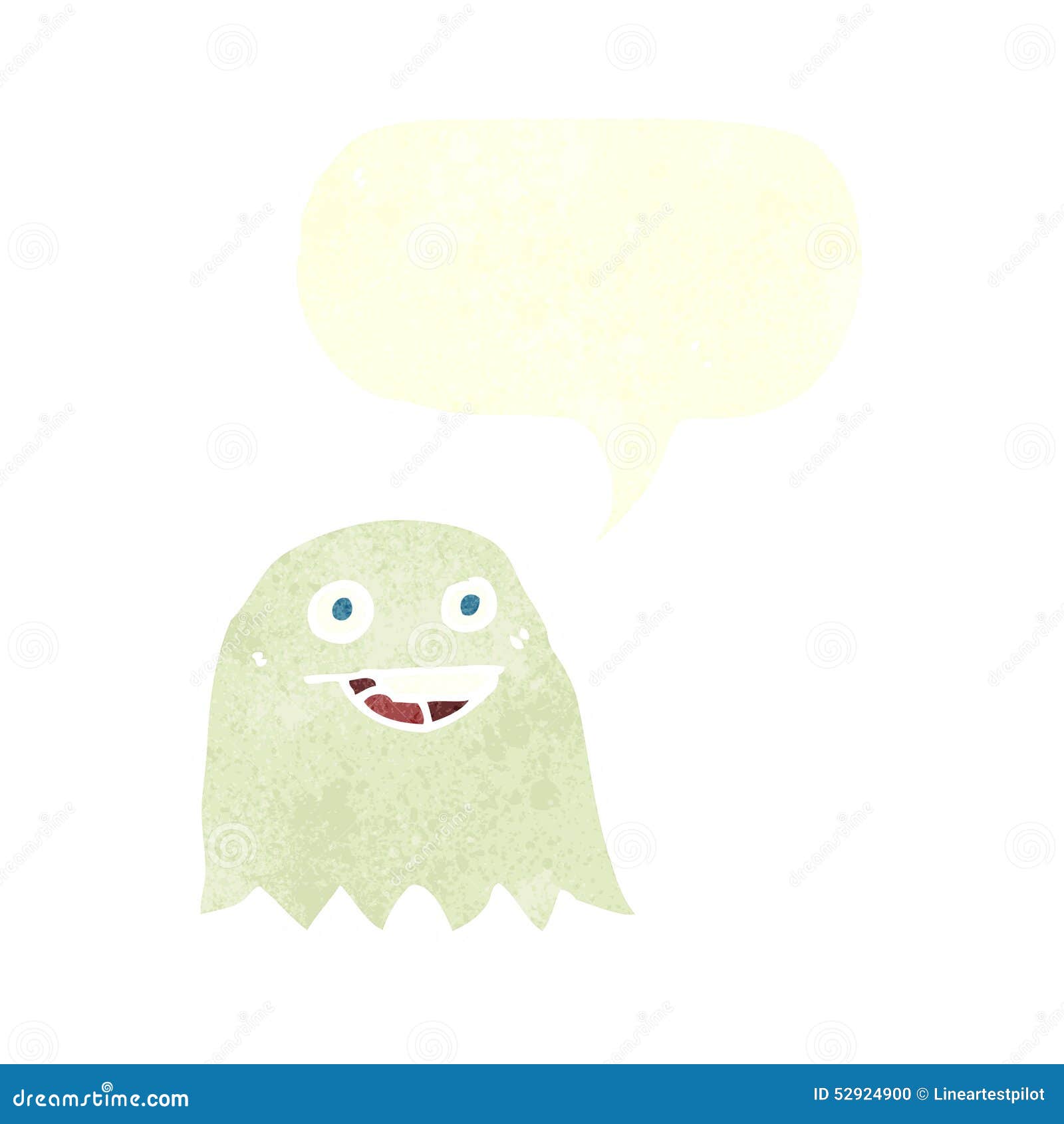 Cartoon Ghost with Speech Bubble Stock Illustration - Illustration of ...
