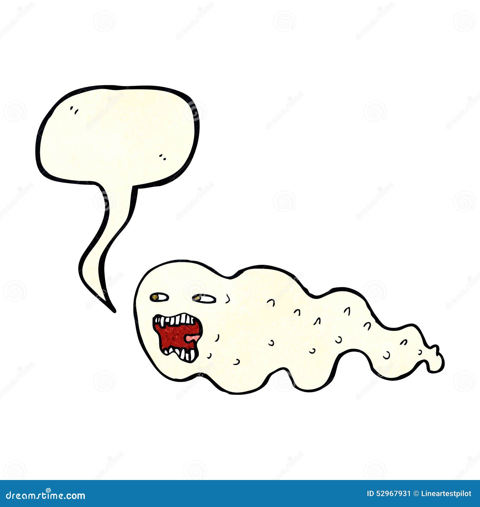 Cartoon Ghost with Speech Bubble Stock Illustration - Illustration of ...