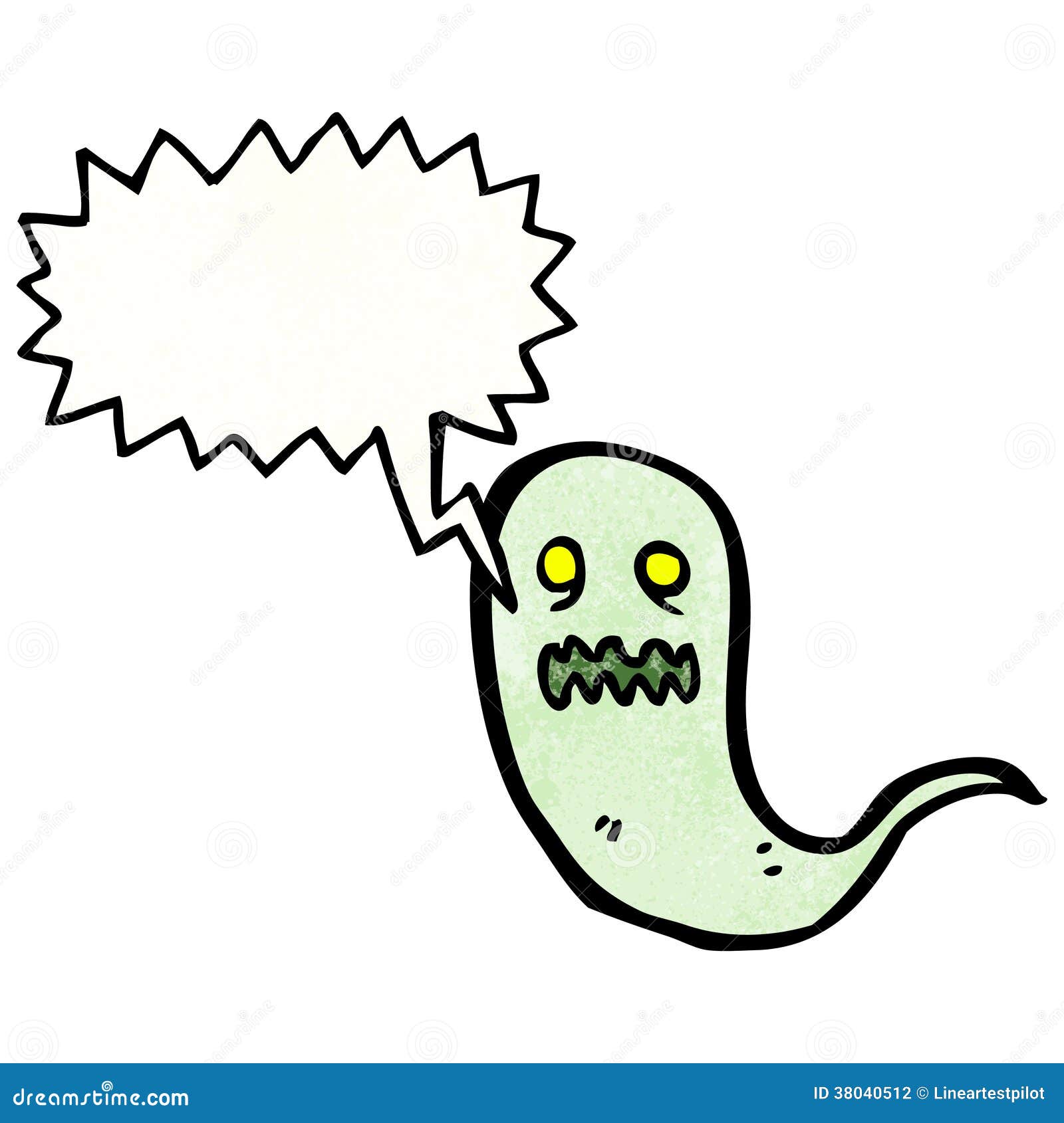 Cartoon Ghost with Speech Bubble Stock Vector - Illustration of cute ...