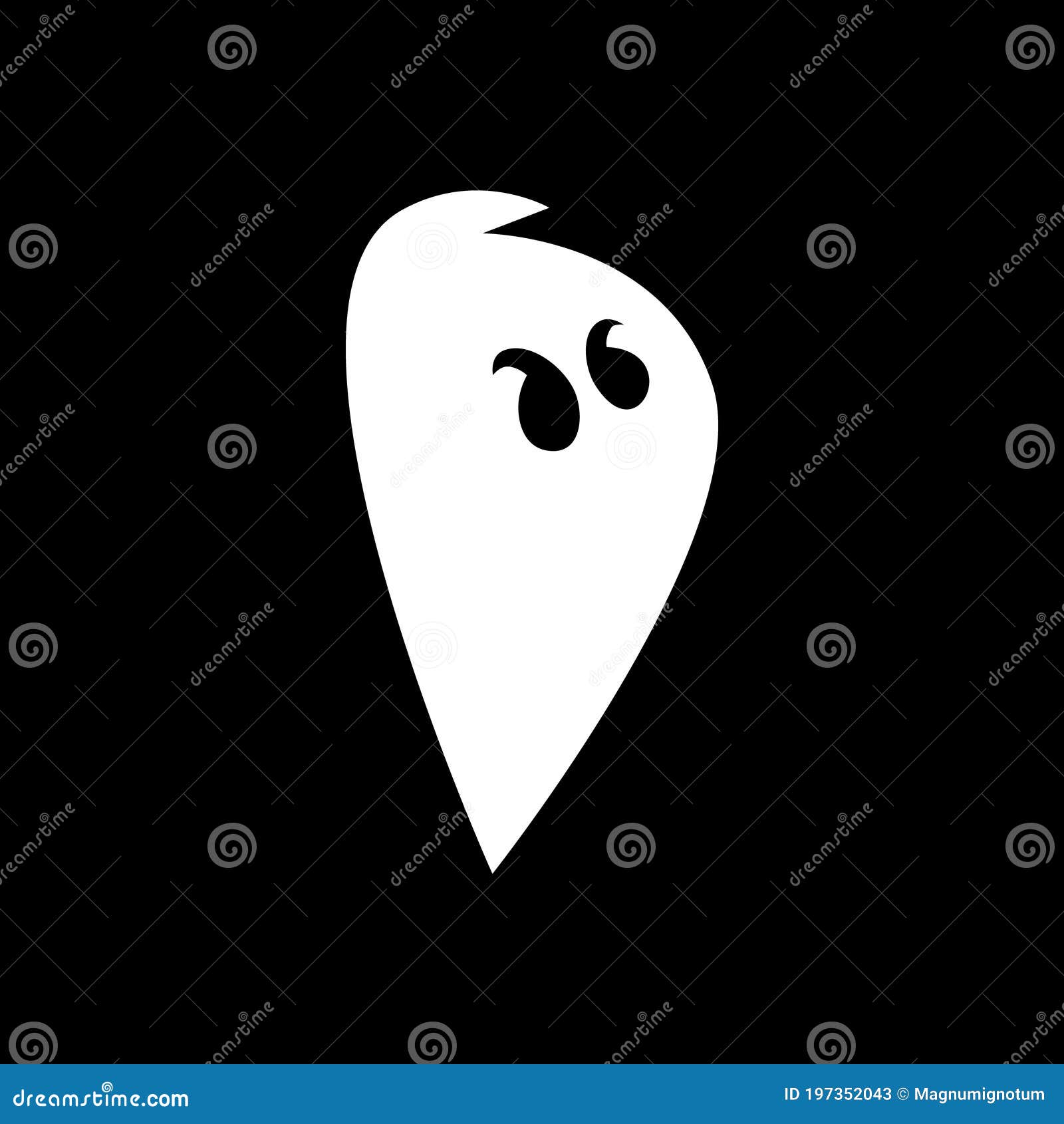 Cartoon Ghost Symbol on Black Backdrop Stock Vector - Illustration of ...