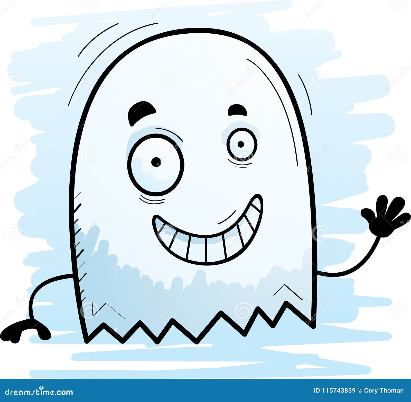 Cartoon Ghost Waving stock vector. Illustration of ghost - 115743839