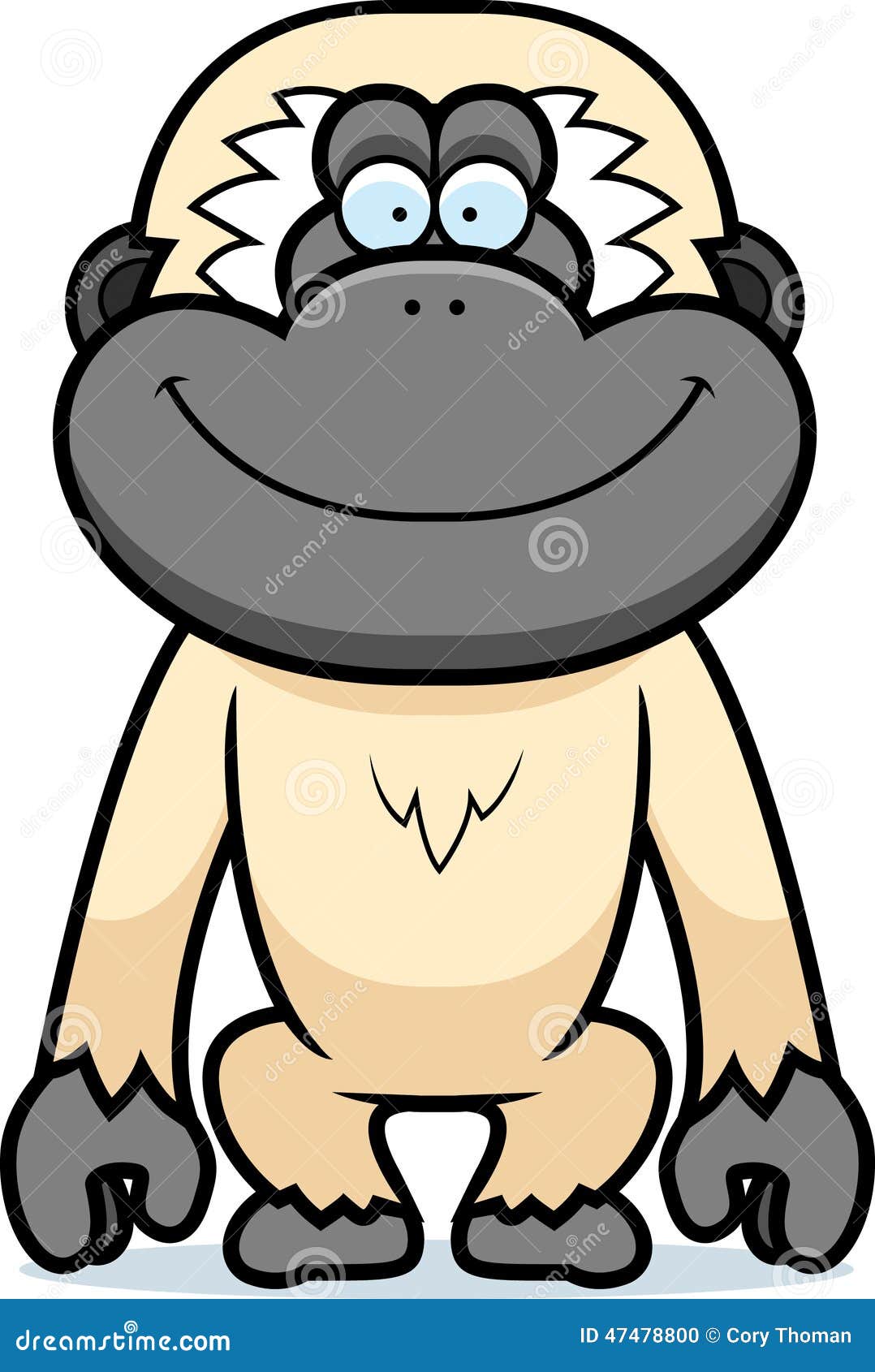 Cartoon Gibbon stock vector. Illustration of happy, animal - 47478800
