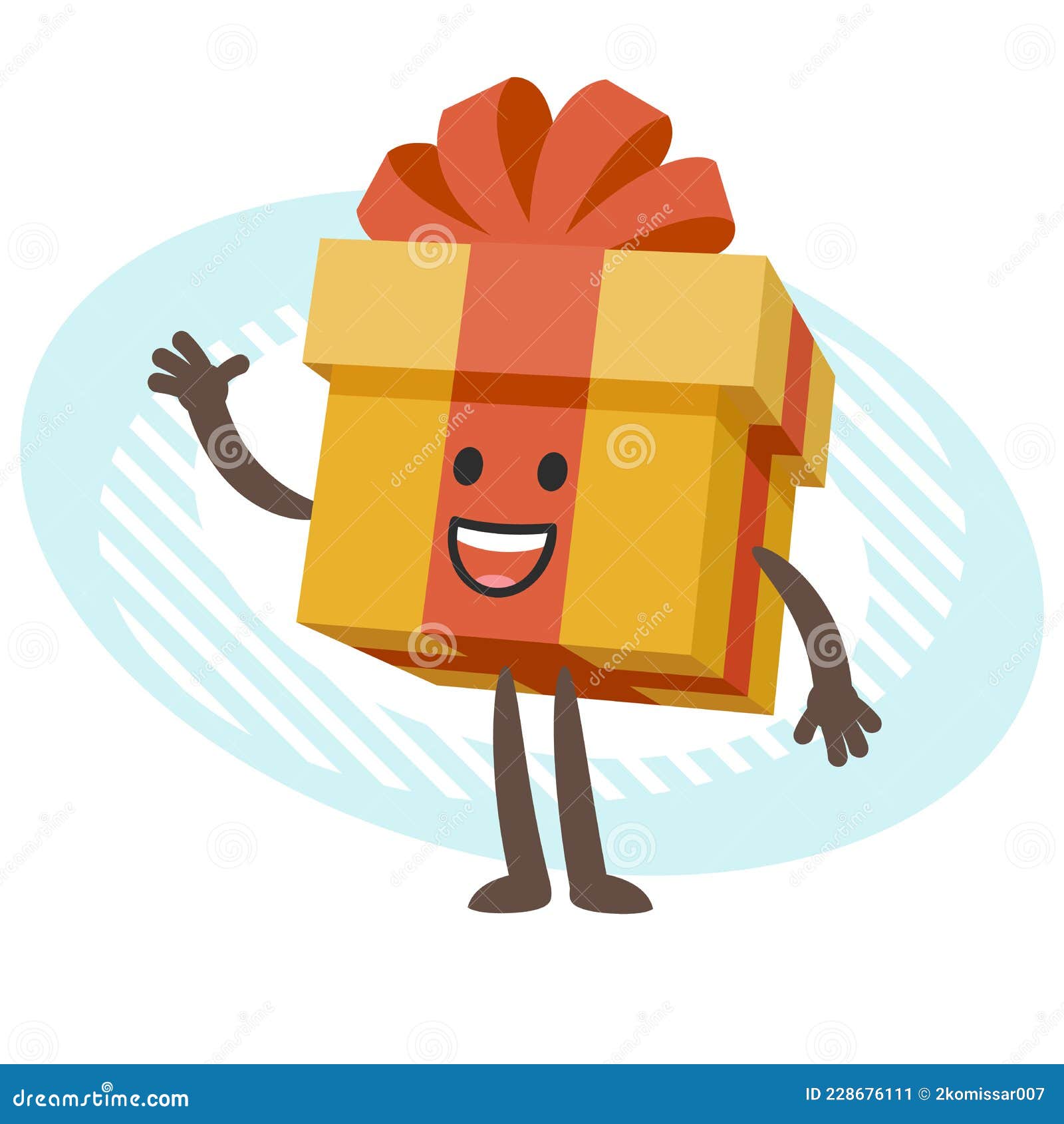 Cartoon Gift Box Character Greeting Stock Vector - Illustration of gift ...