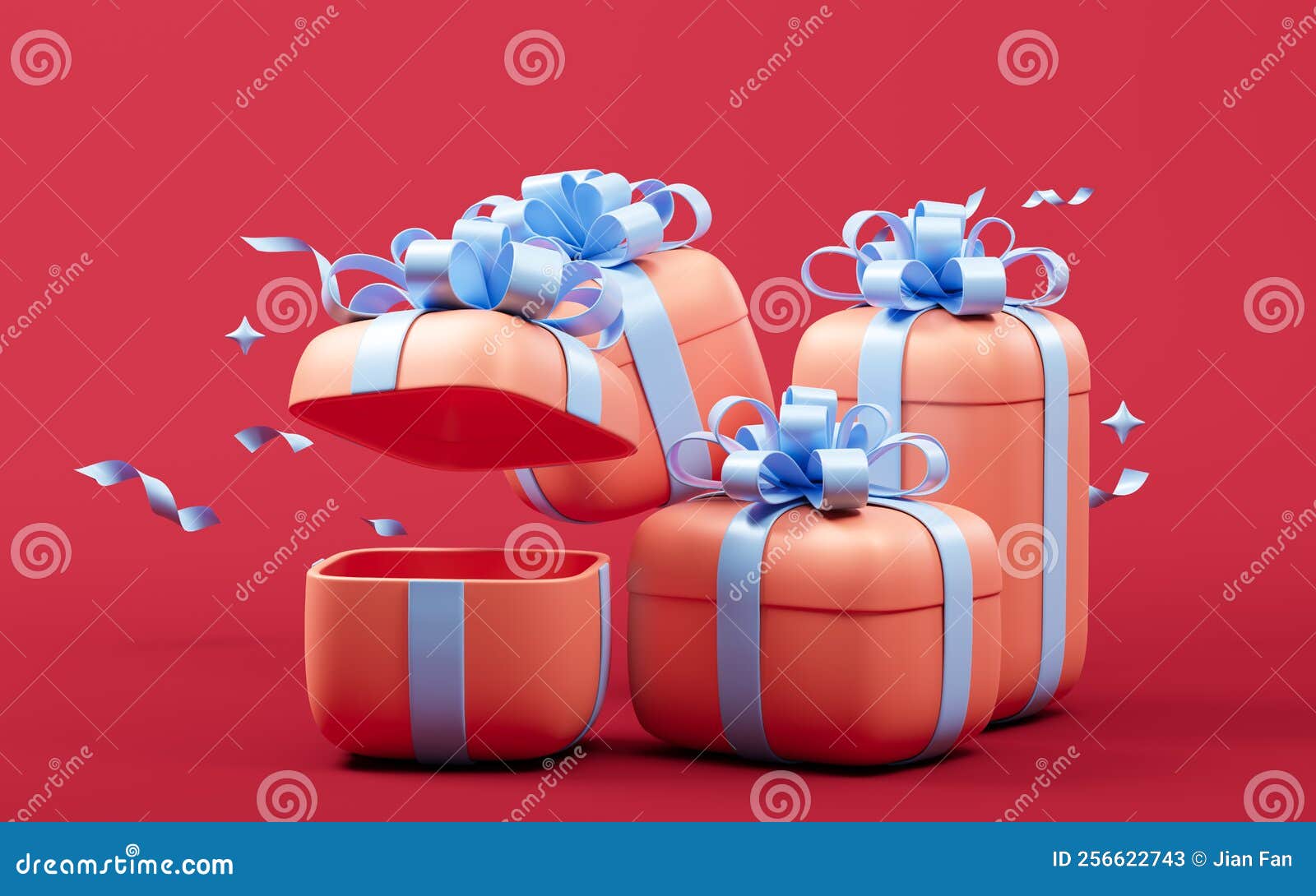 Cartoon Gift Box, Festival Elements, 3d Rendering Stock Illustration ...