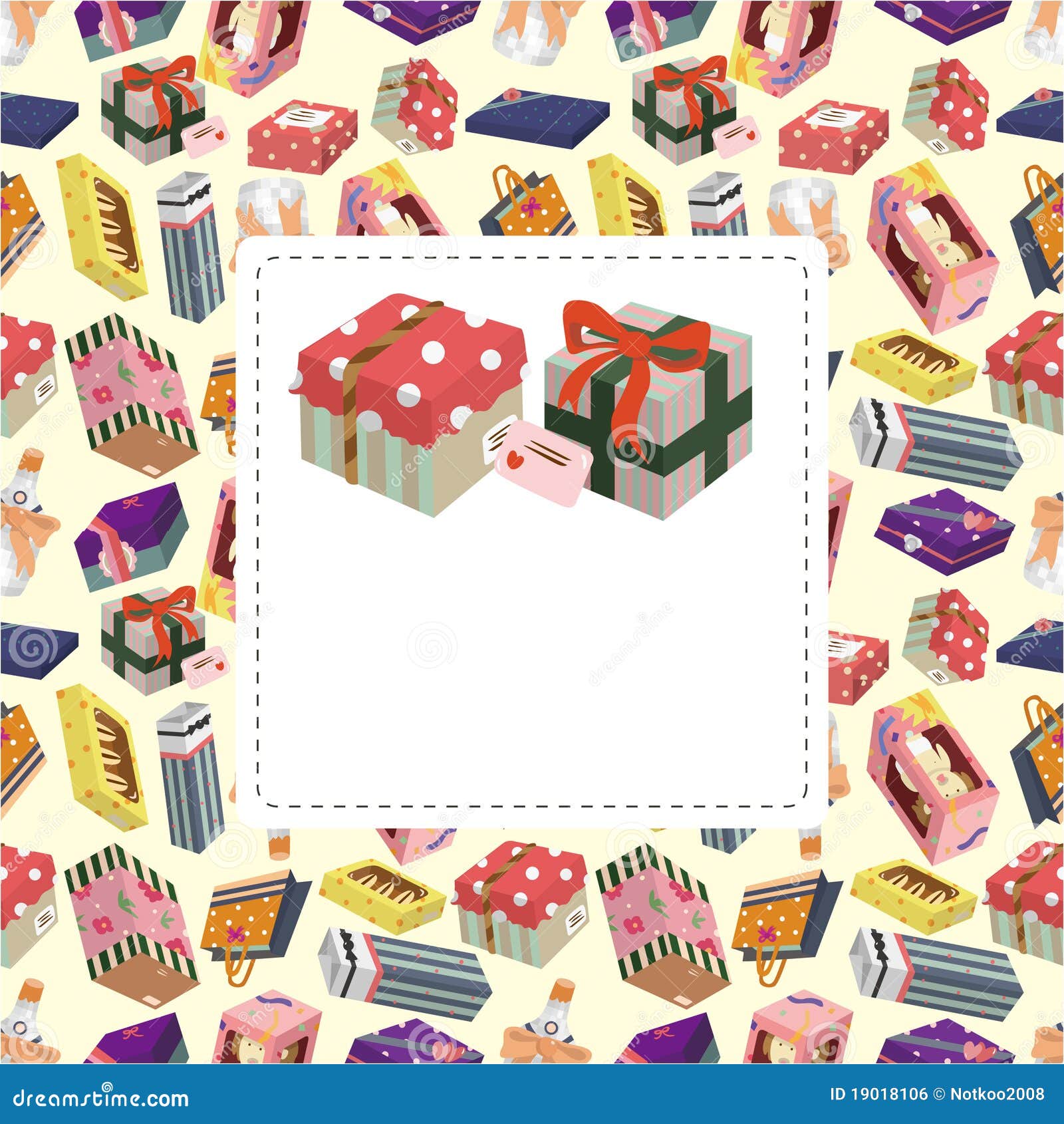 Cartoon gift card stock vector. Illustration of greeting - 19018106