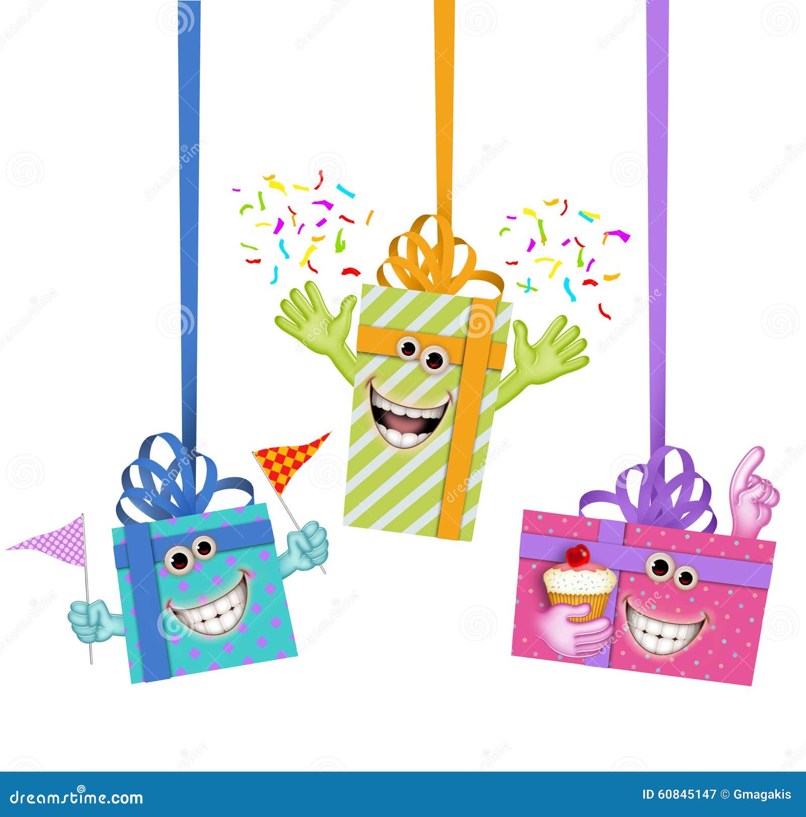 Cartoon gifts stock illustration. Illustration of presents - 60845147
