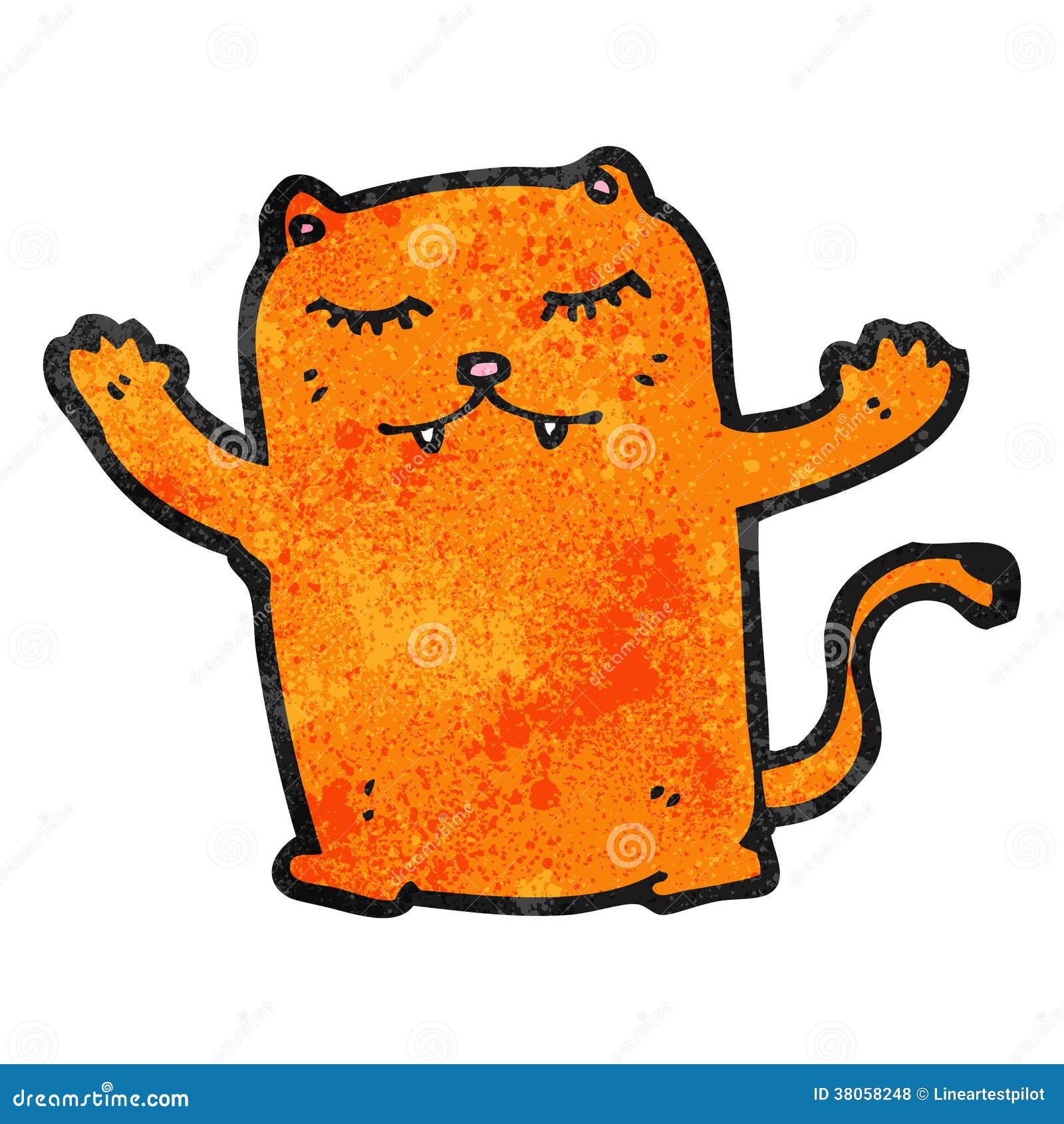Cartoon ginger cat stock vector. Illustration of texture - 38058248