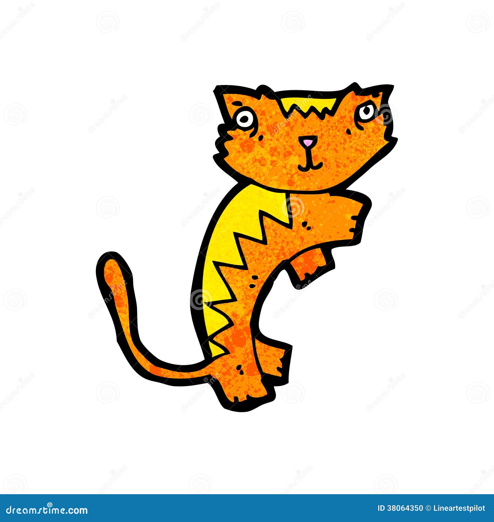 Cartoon ginger cat stock vector. Illustration of happy - 38064350