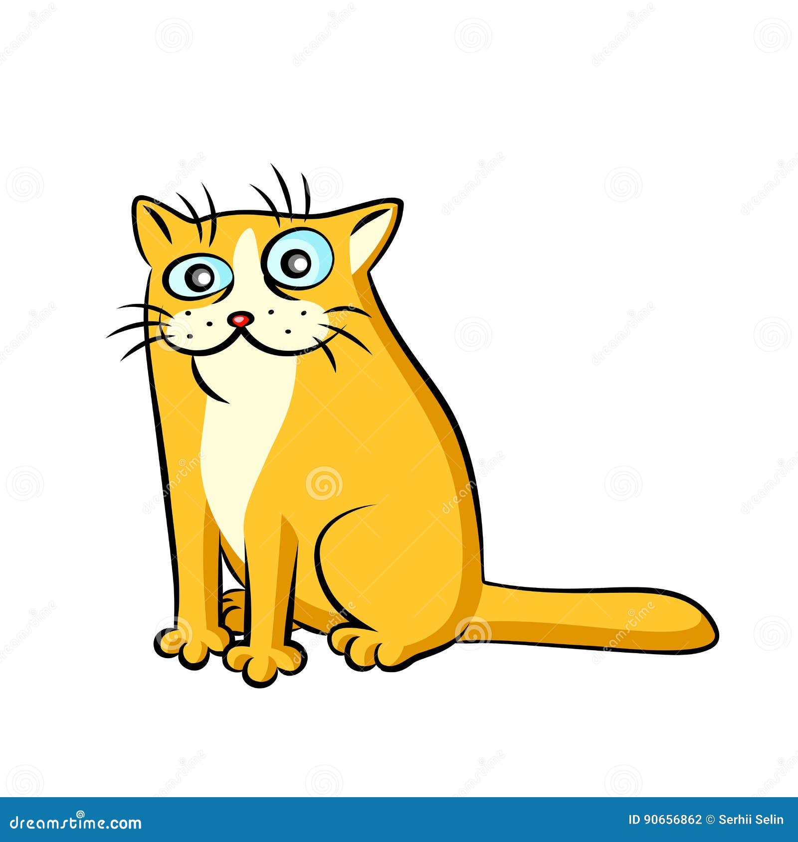 Cartoon Ginger Cat. Vector Illustration Stock Vector - Illustration of ...
