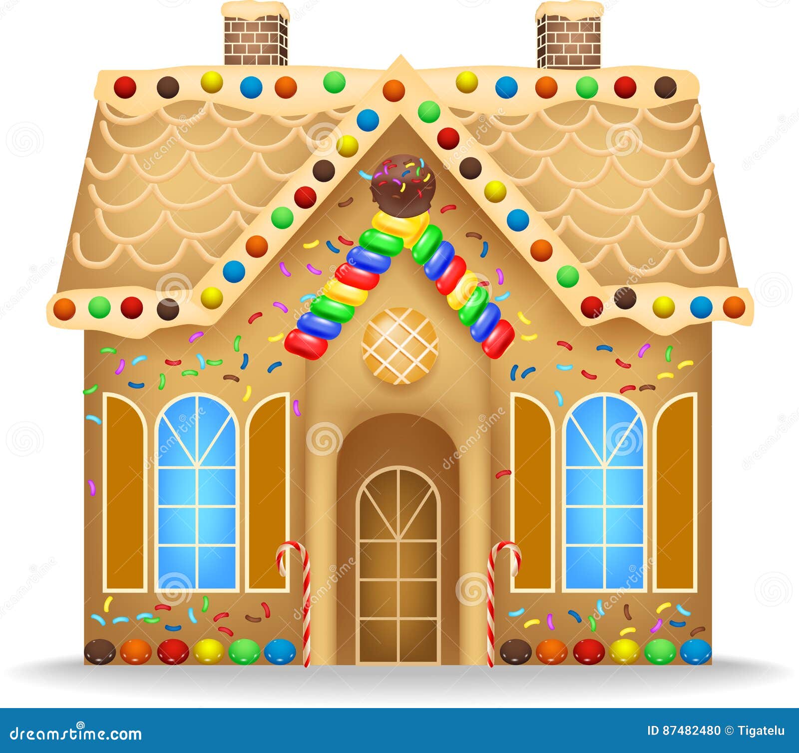 Cartoon gingerbread house stock vector. Illustration of ginger - 87482480