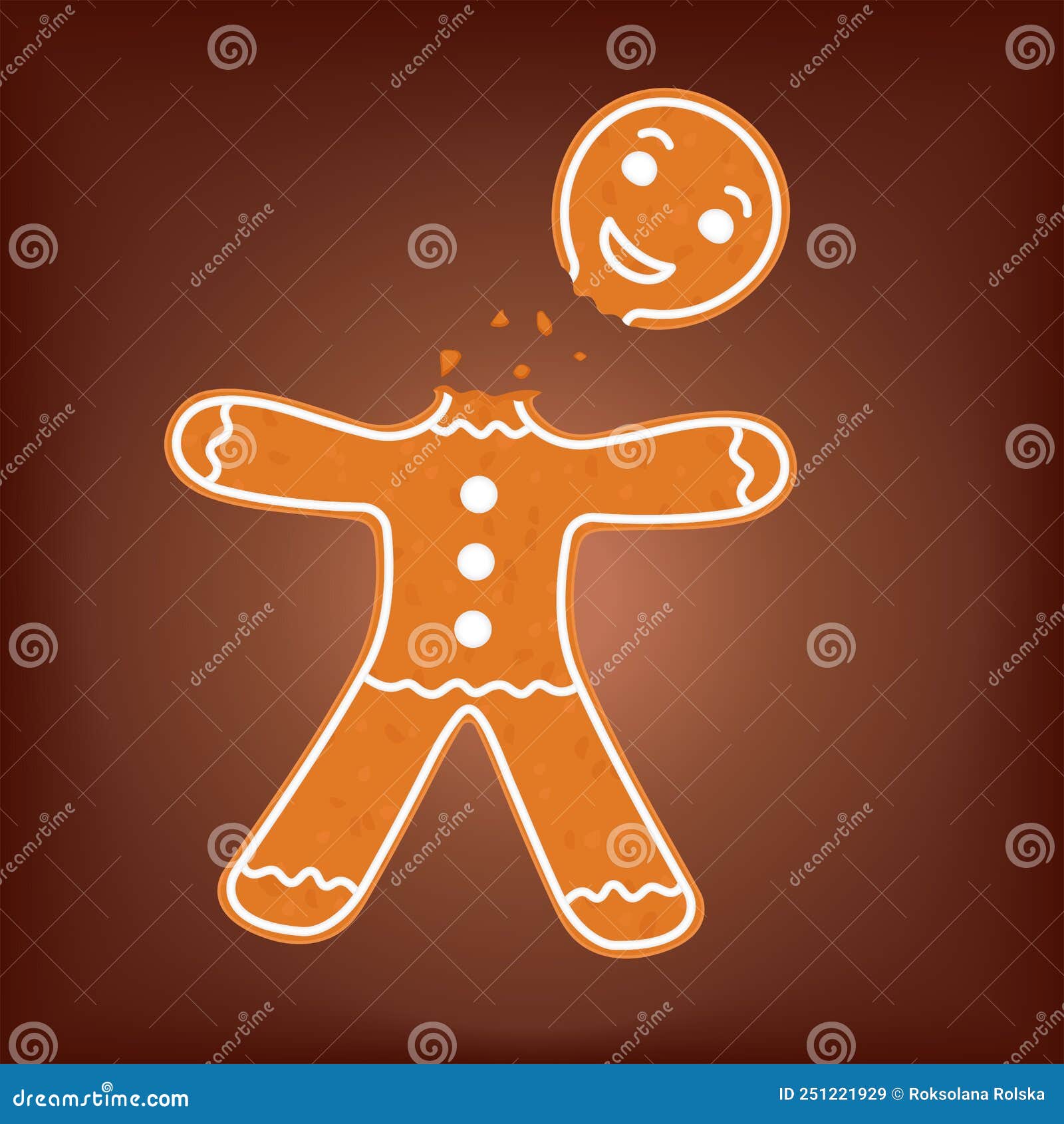 Gingerbread Man Bite Vector Illustration | CartoonDealer.com #9060118