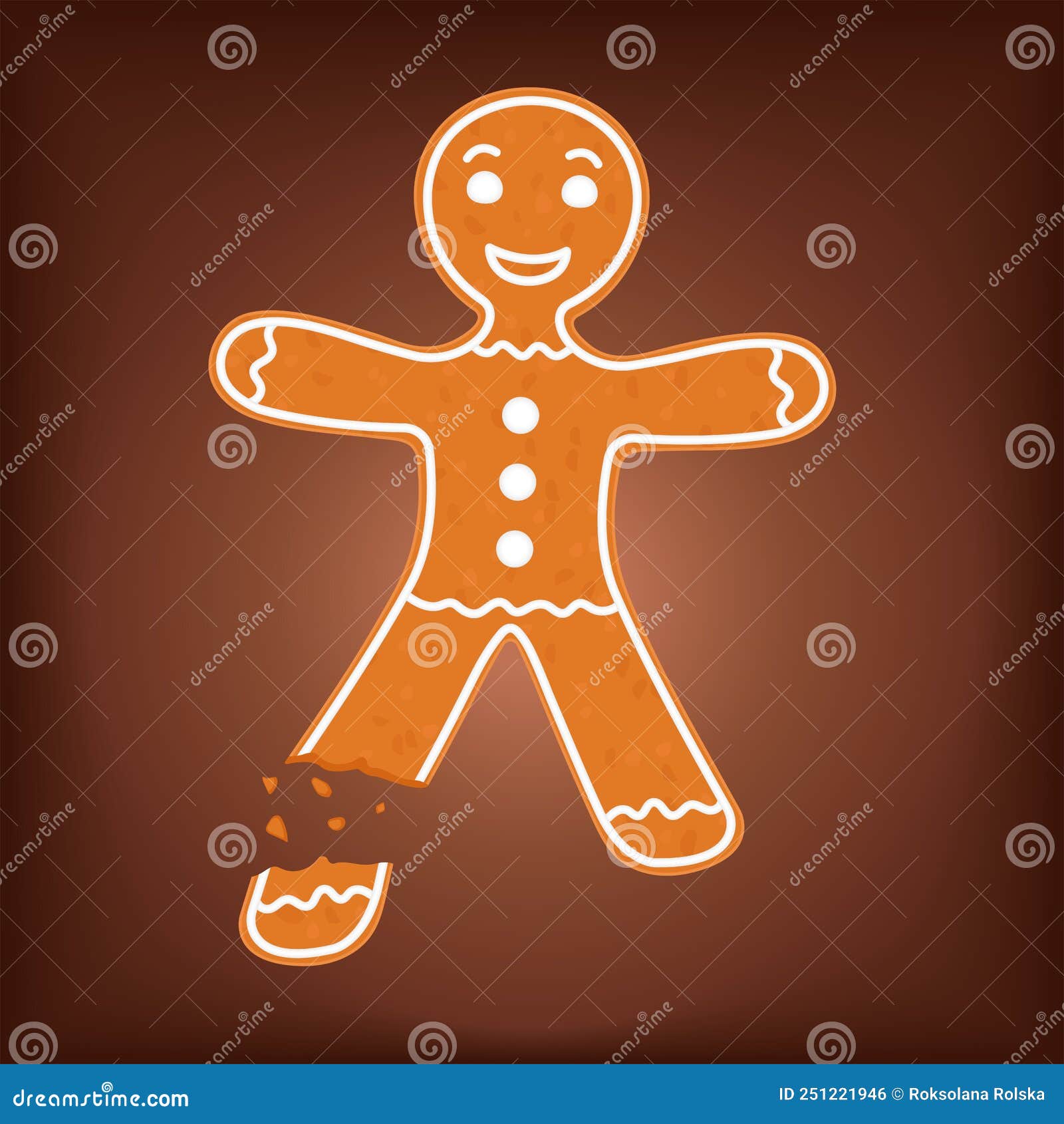 Gingerbread Man Bite Vector Illustration | CartoonDealer.com #9060118
