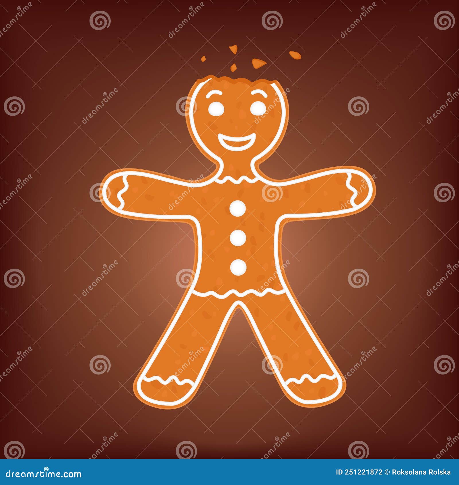 Gingerbread Man Bite Vector Illustration | CartoonDealer.com #9060118