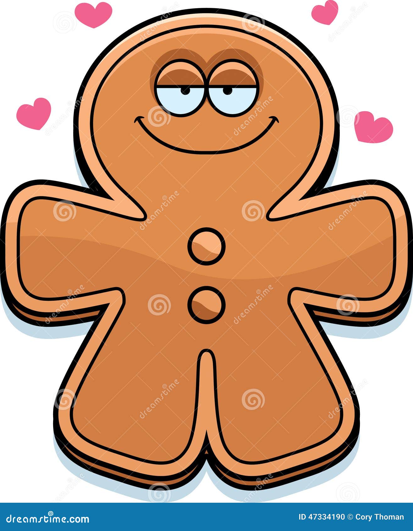 Cartoon Gingerbread Man in Love Stock Vector - Illustration of clip ...