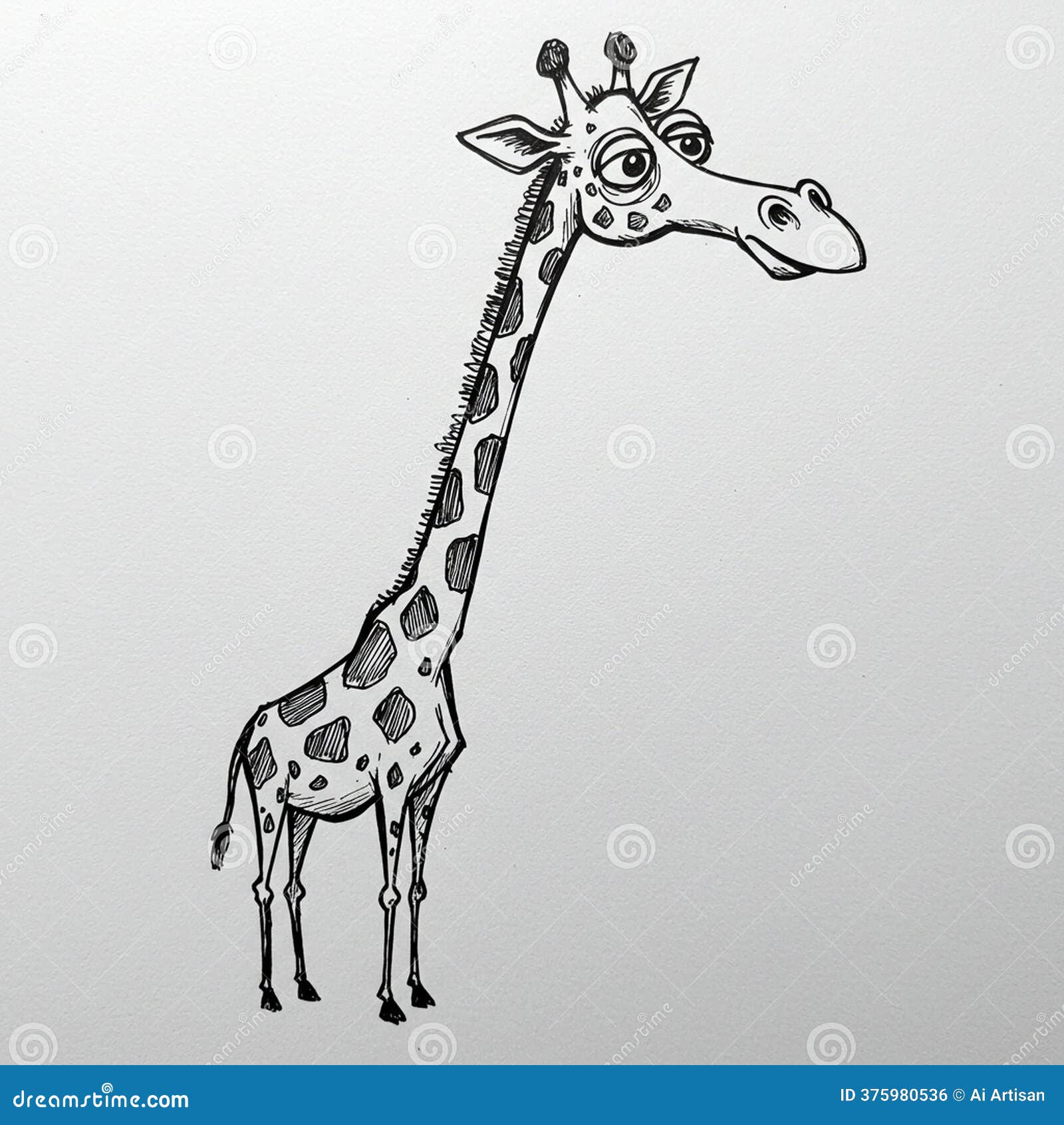 Giraffe Drawing Line Vector Design | CartoonDealer.com #136690929