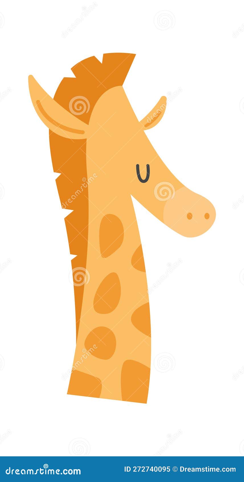 Cartoon giraffe head stock vector. Illustration of nature - 272740095