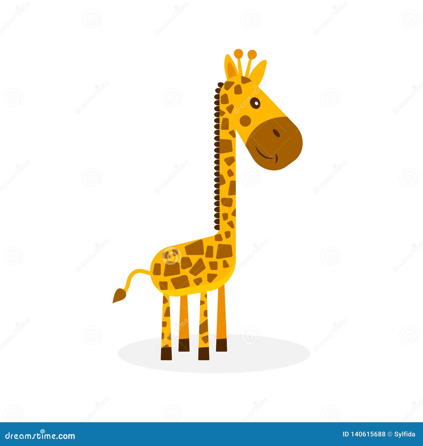 Cartoon Giraffe Icon. Vector Illustration Stock Illustration ...